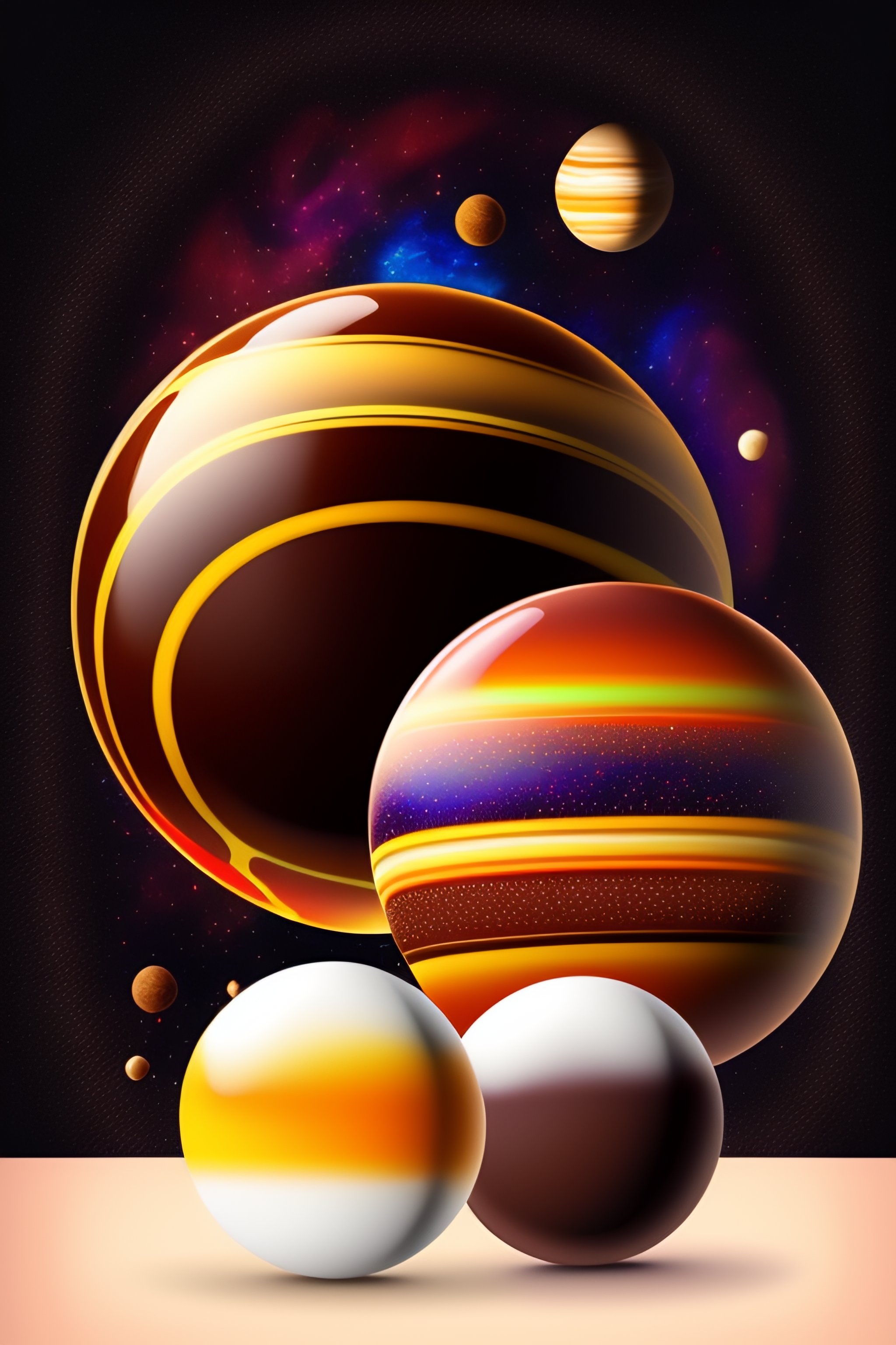 Lexica - Chocolate planets in space, vector sweet food planet, sphere ...