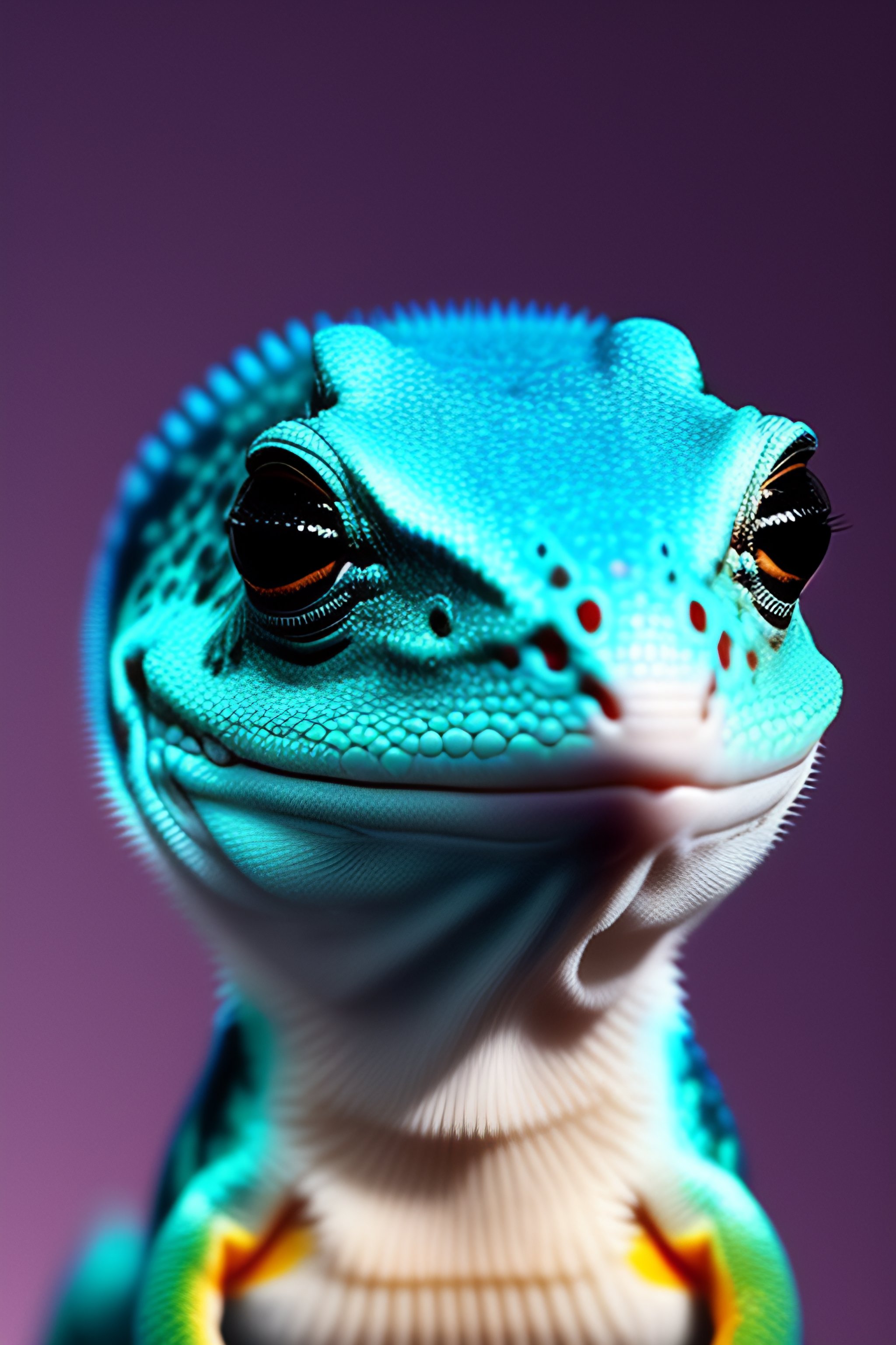 Lexica - An upright, light-blue, cartoon gecko, head bigger in ...