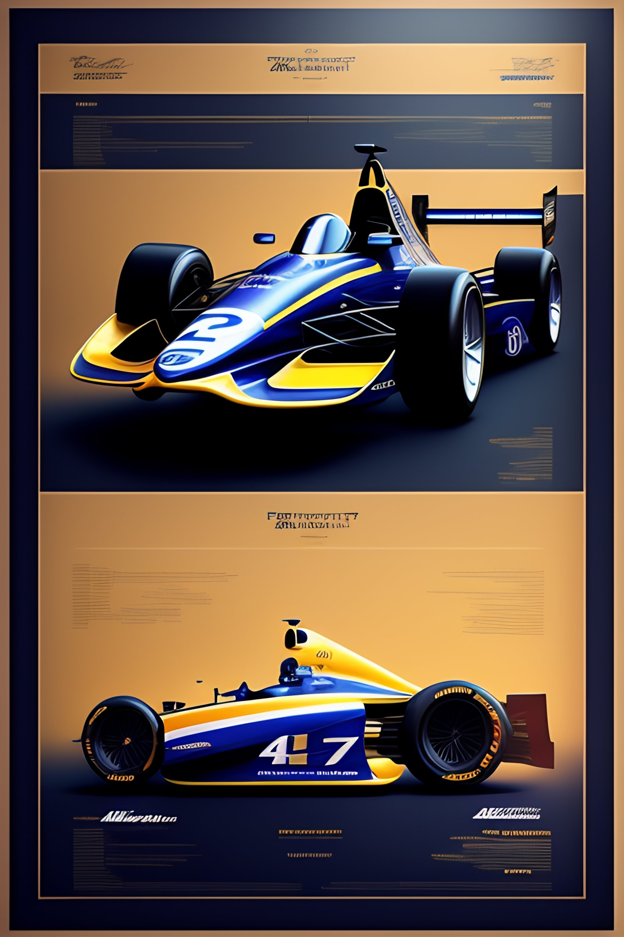 Lexica - Blueprint of formula racing car