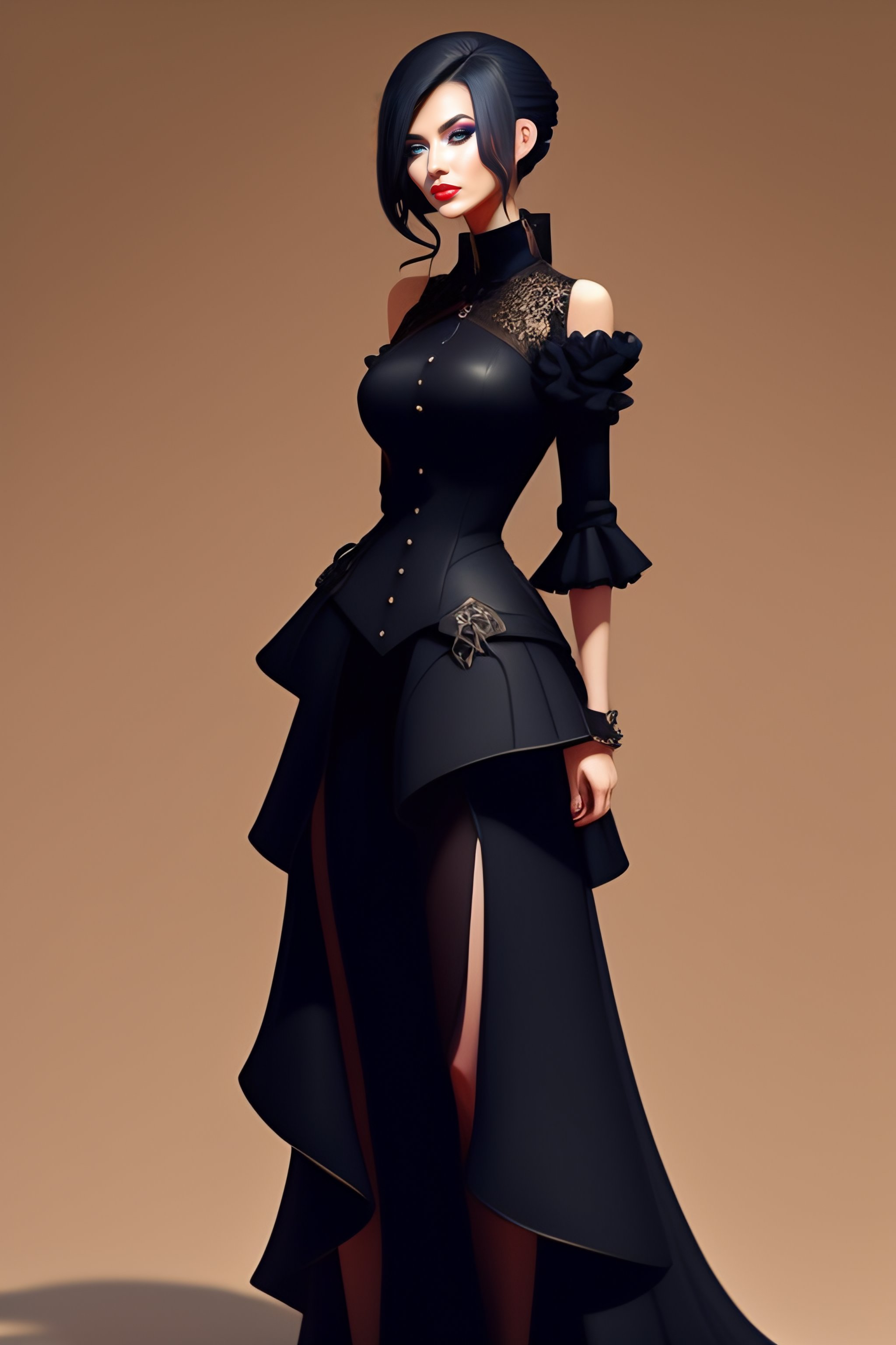 Lexica - Pokemon, illustration, tall lady-like figure wearing black ...