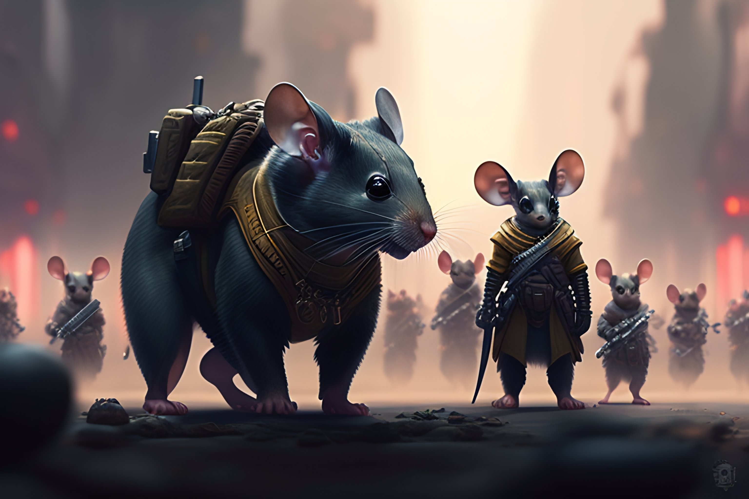 Lexica - An army of humanized mouse soldiers, art by greg rutkowski ...