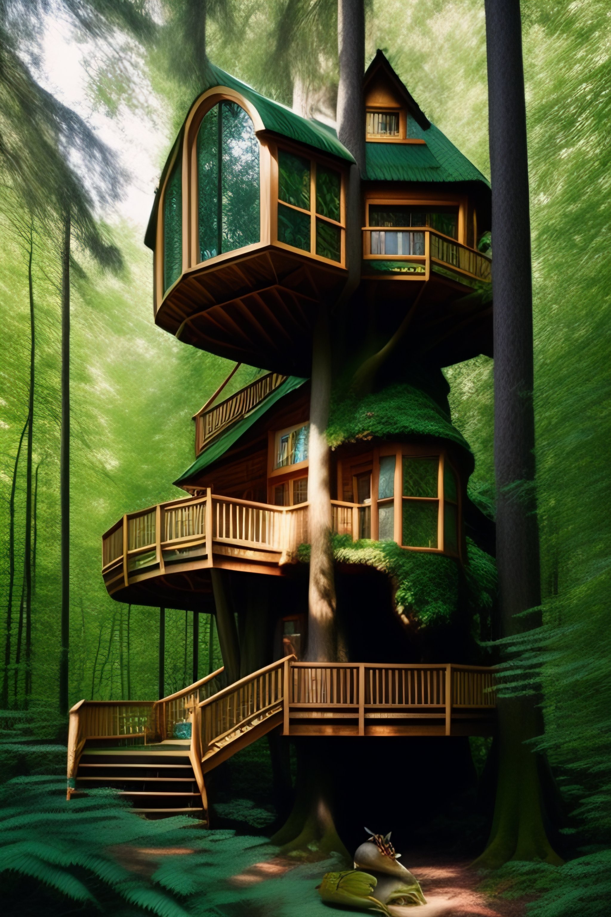 Lexica - Treehouse in lush forest, better homes and hardens magazine ...
