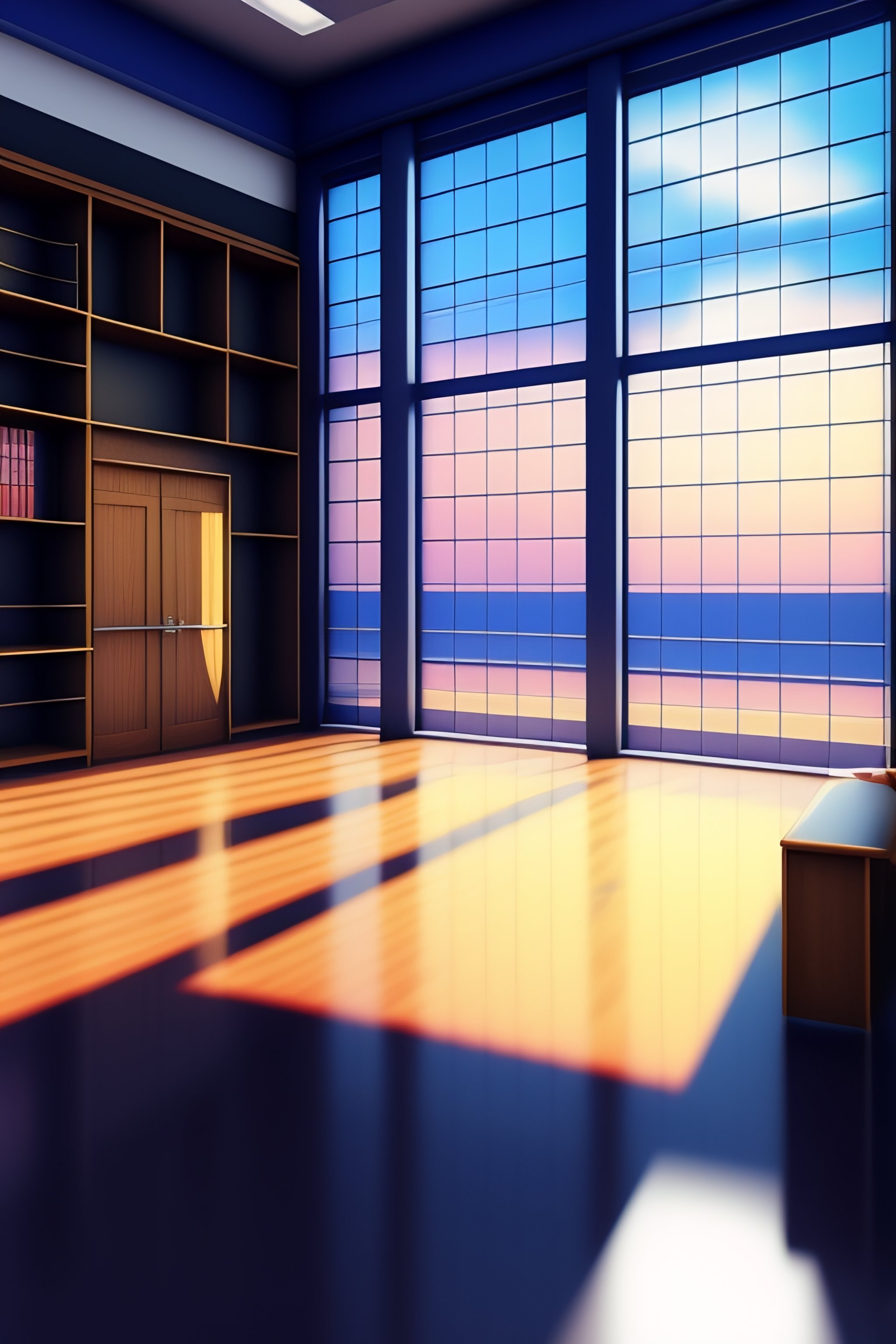 Lexica - Anime art of a model inside school. Detailed art.