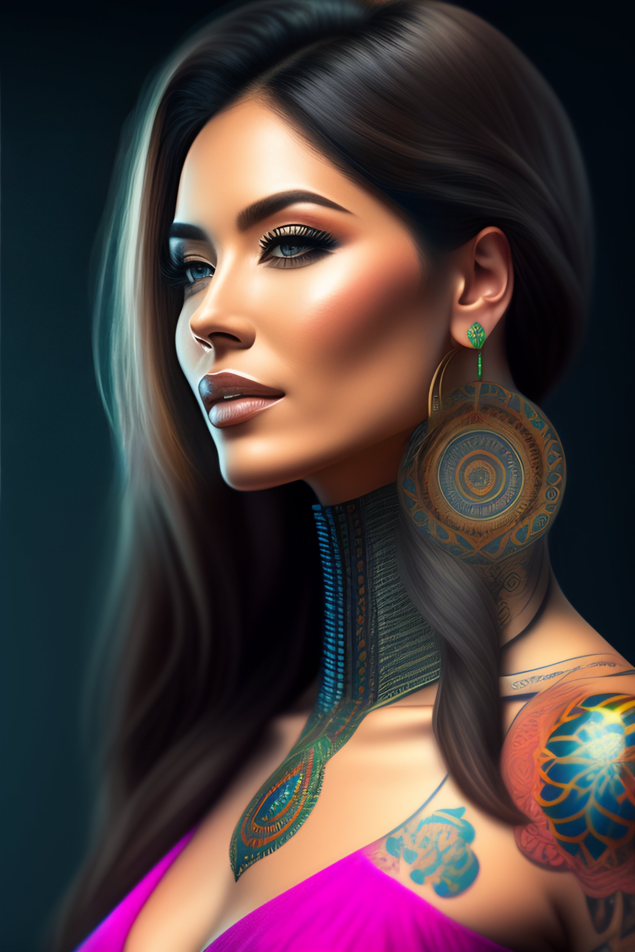 Lexica - AI expert, female, digital tattoo