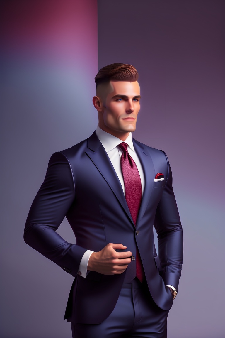 Lexica - A sharp-dressed businessman in a navy blue suit, white dress ...