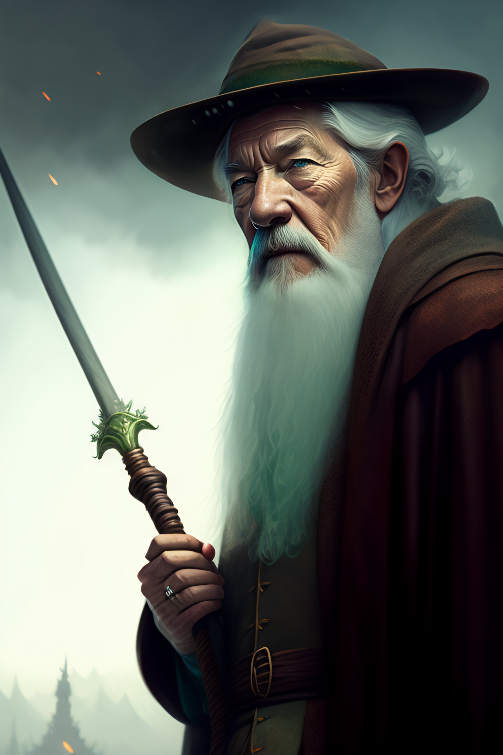 Lexica - Full shot body photo of Ian McKellen as gandalf the white ...