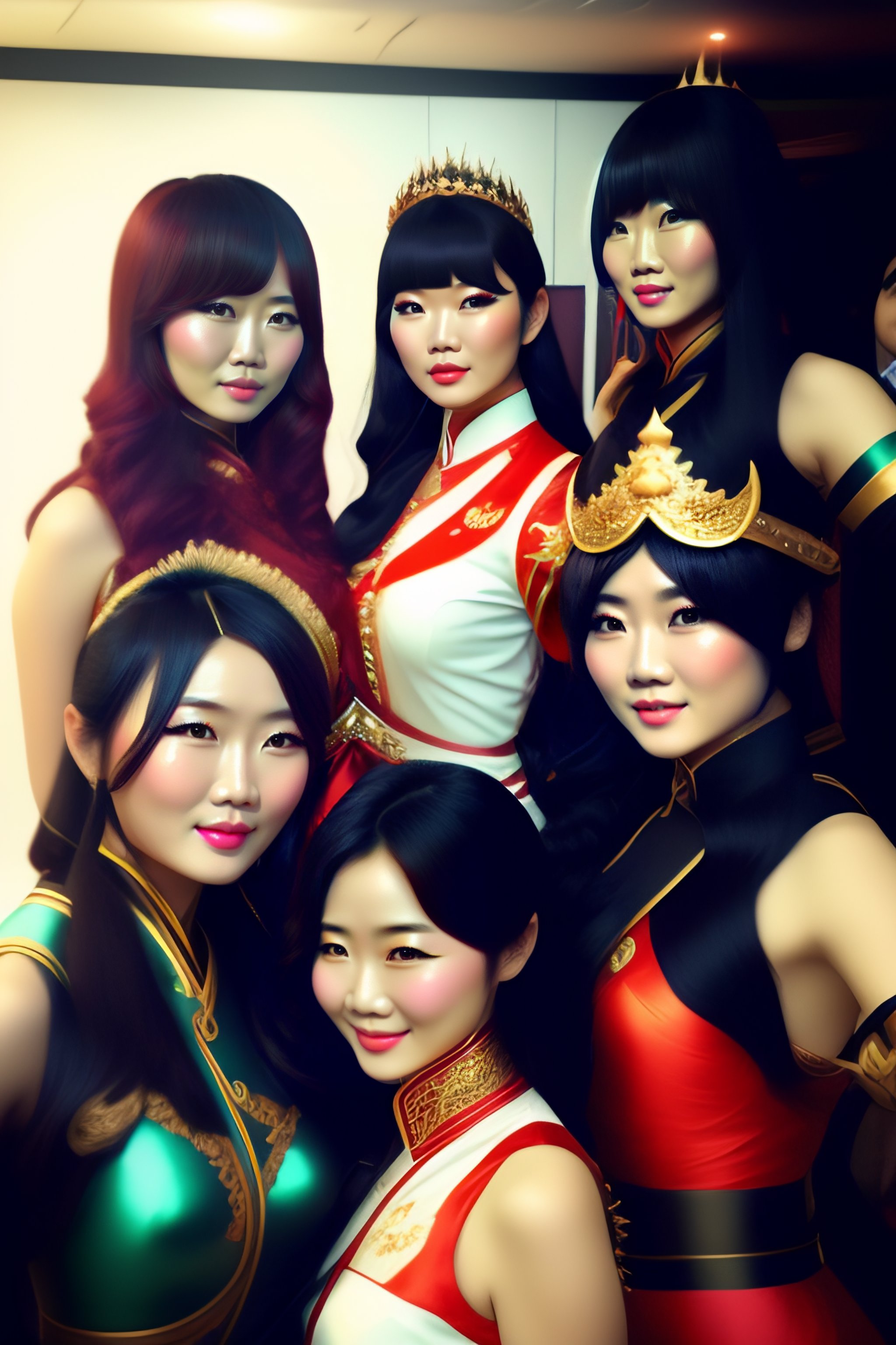 Lexica - Group of asian girls wearing cosplay