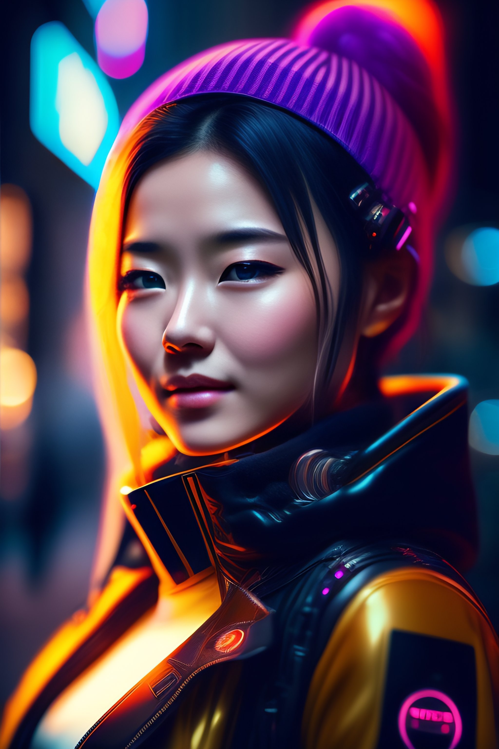 Lexica - Near future, cyberpunk beautiful cute cyborg girl, 2060 ...