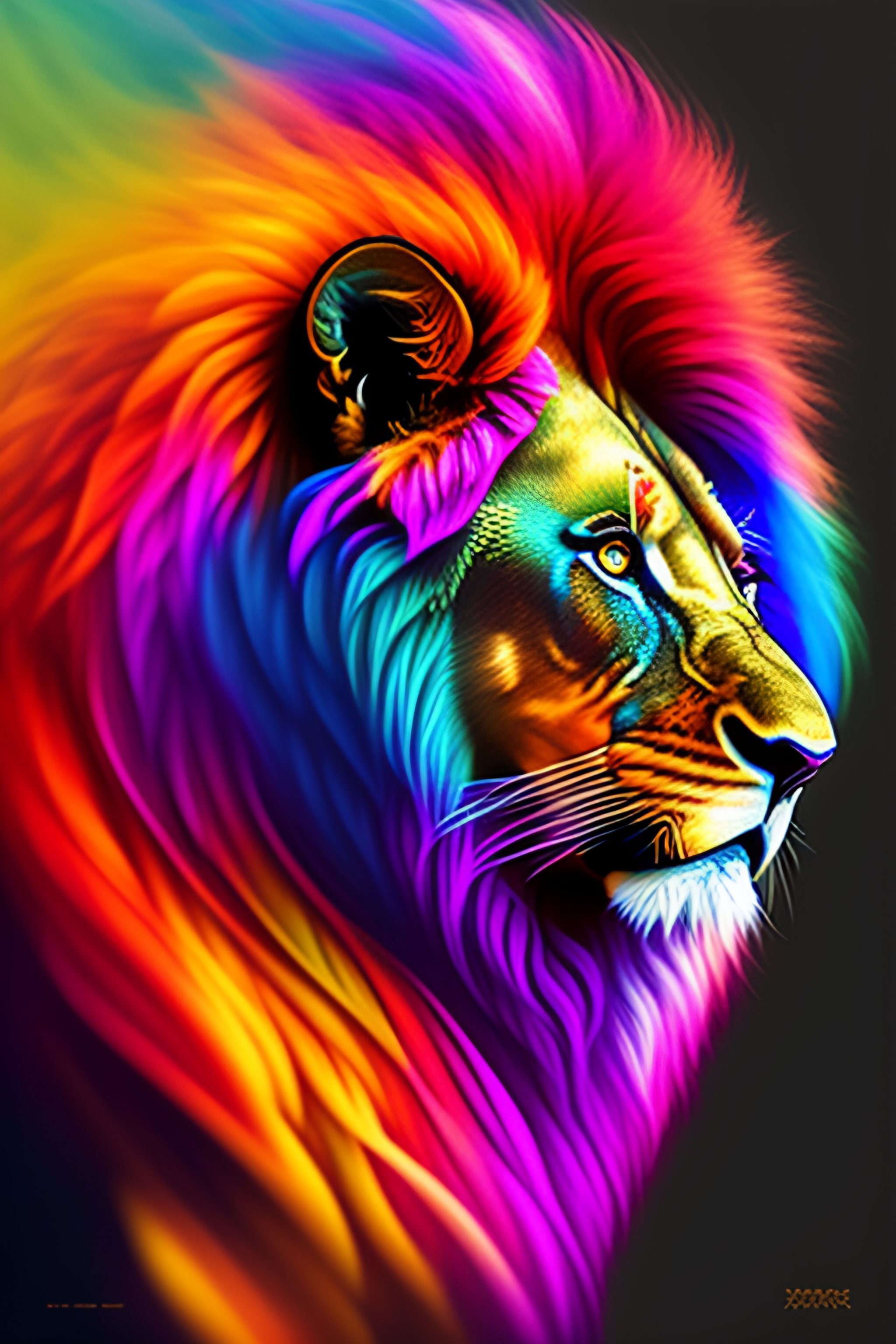 Colorful Lion Wallpaper Hd