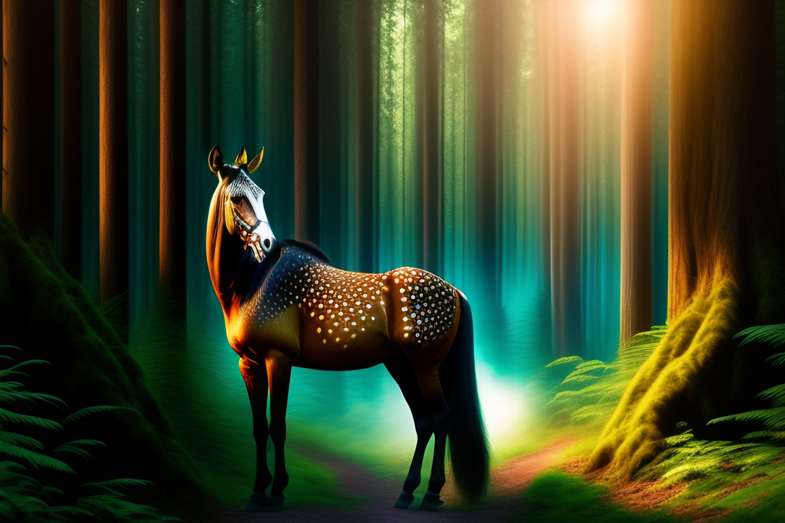 Lexica - Knight, enchanted forest, wild animals
