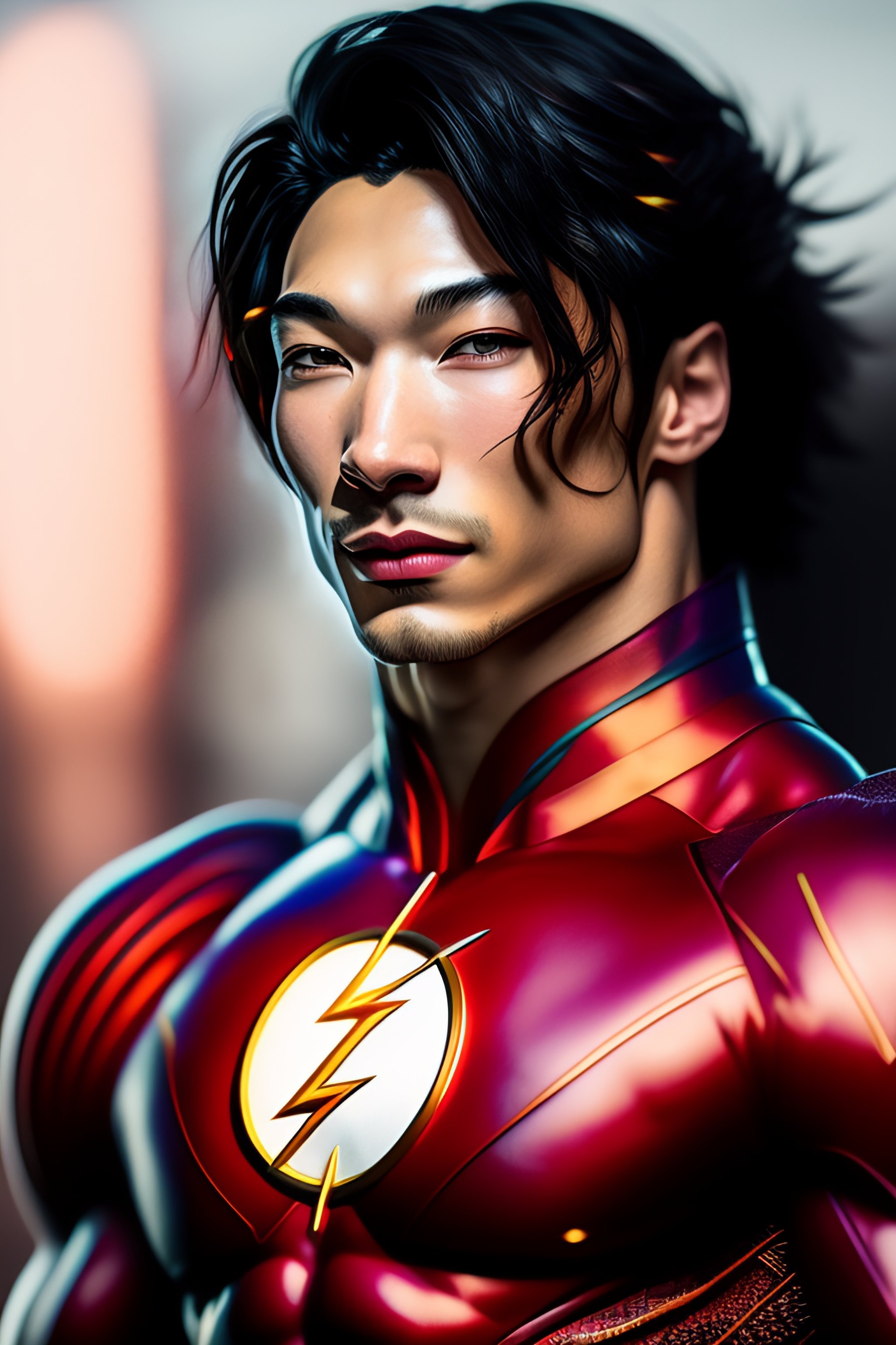 Lexica - Full body potrait of ezra miller as super muscular flash anime ...