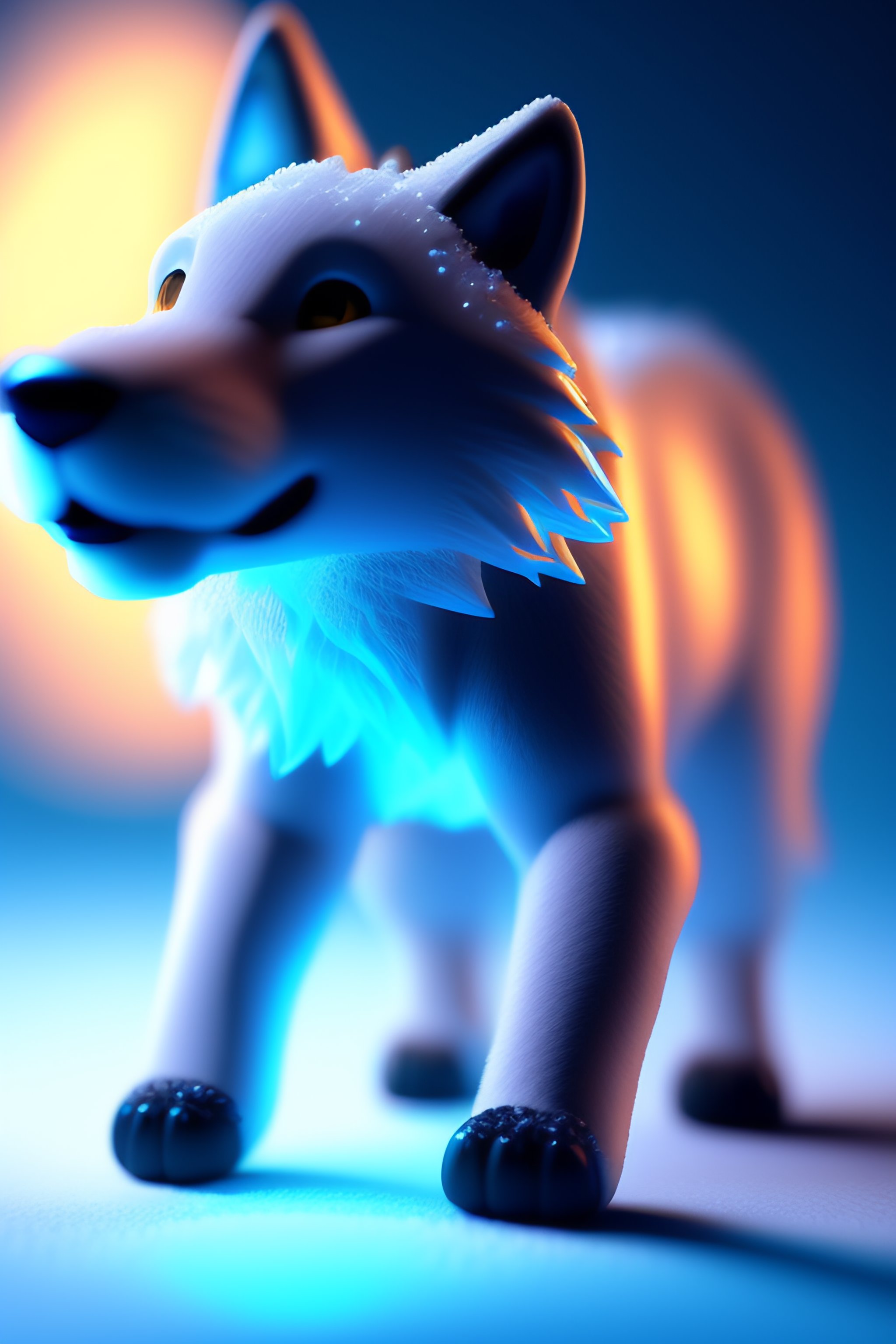 Lexica - Cute claymation wolf covered in ice volumetric lighting 8k