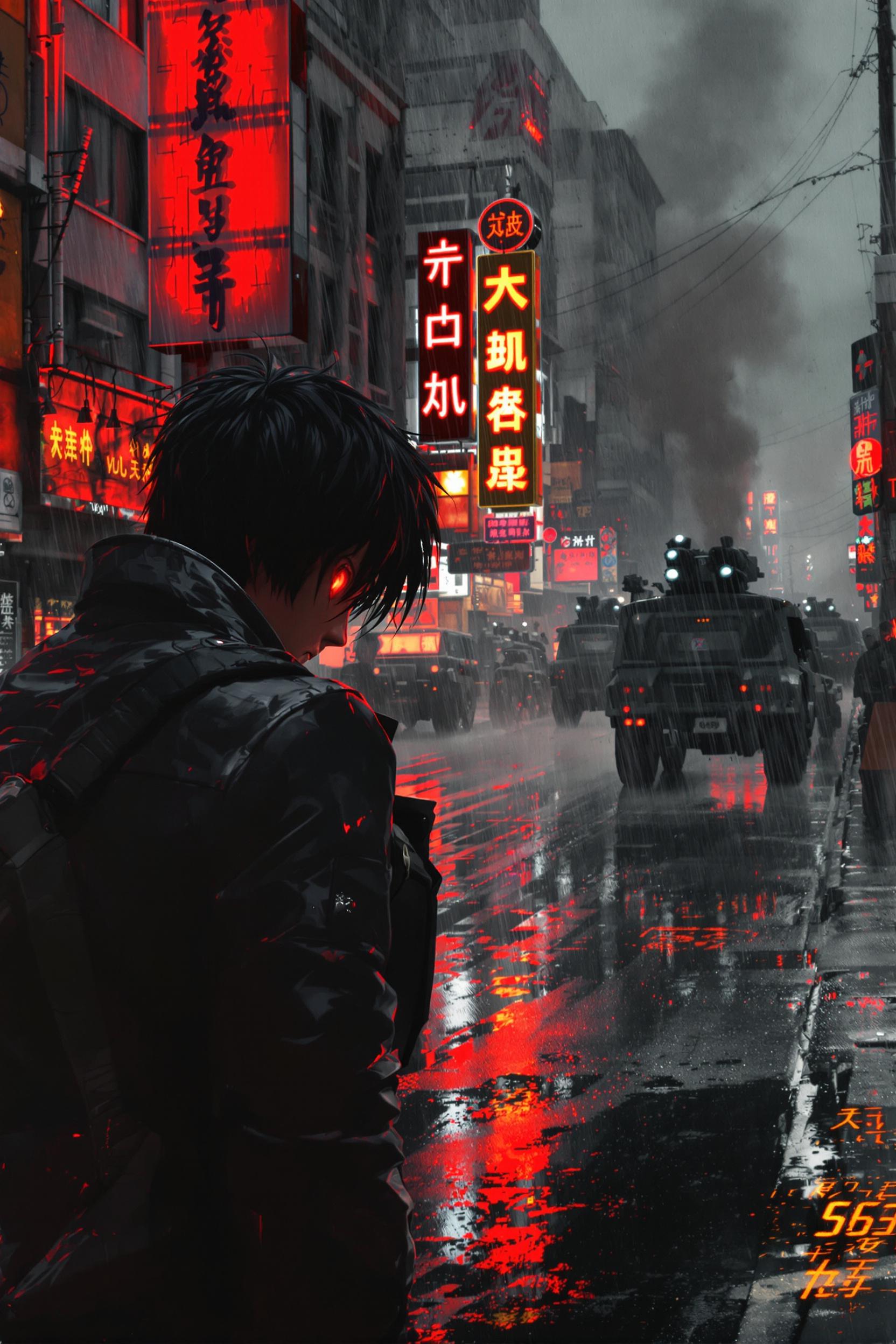 Lexica - Anime art of Akira, detailed scene, red, perfect face ...