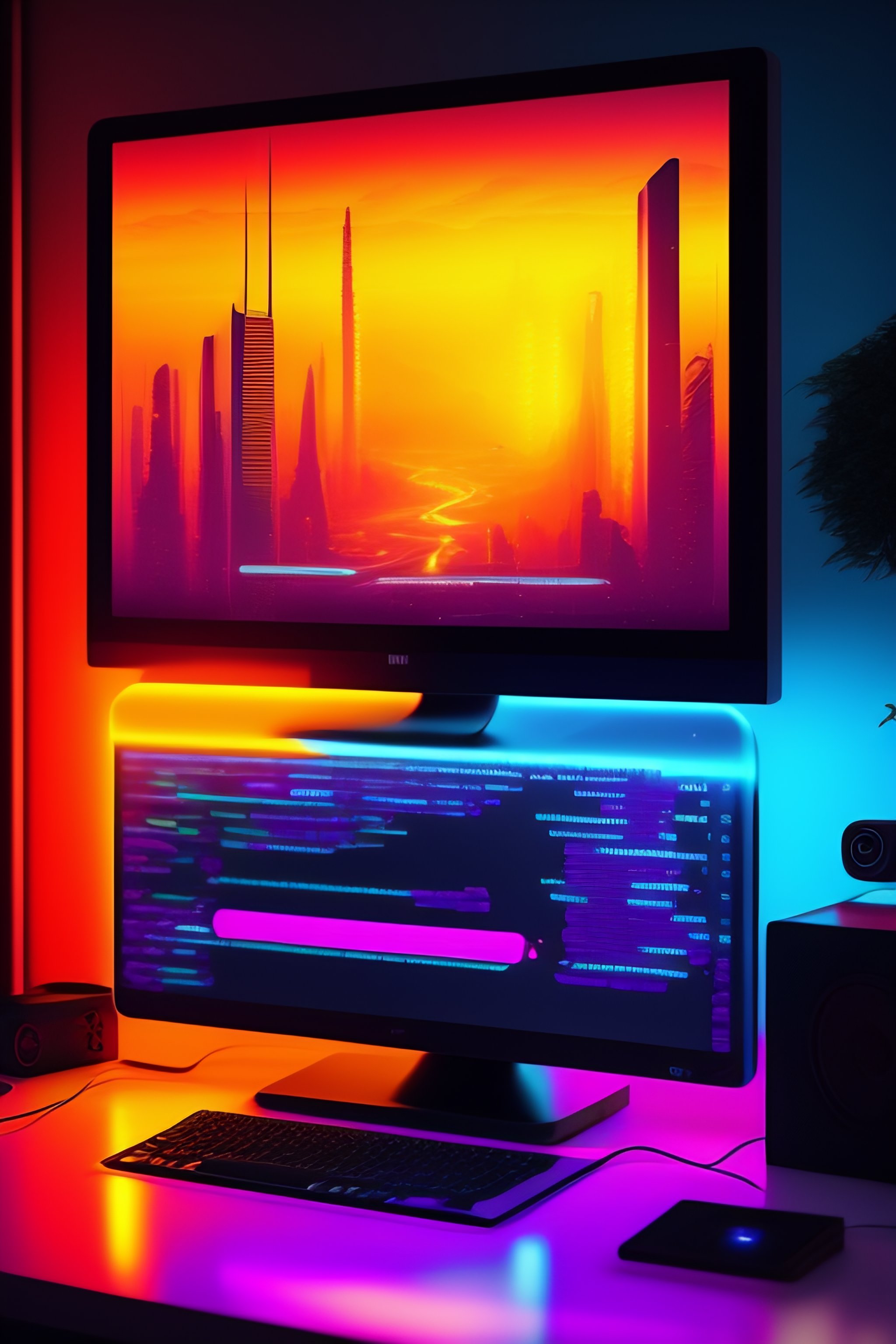 Lexica - Coding, background, cyberpunk, colorful