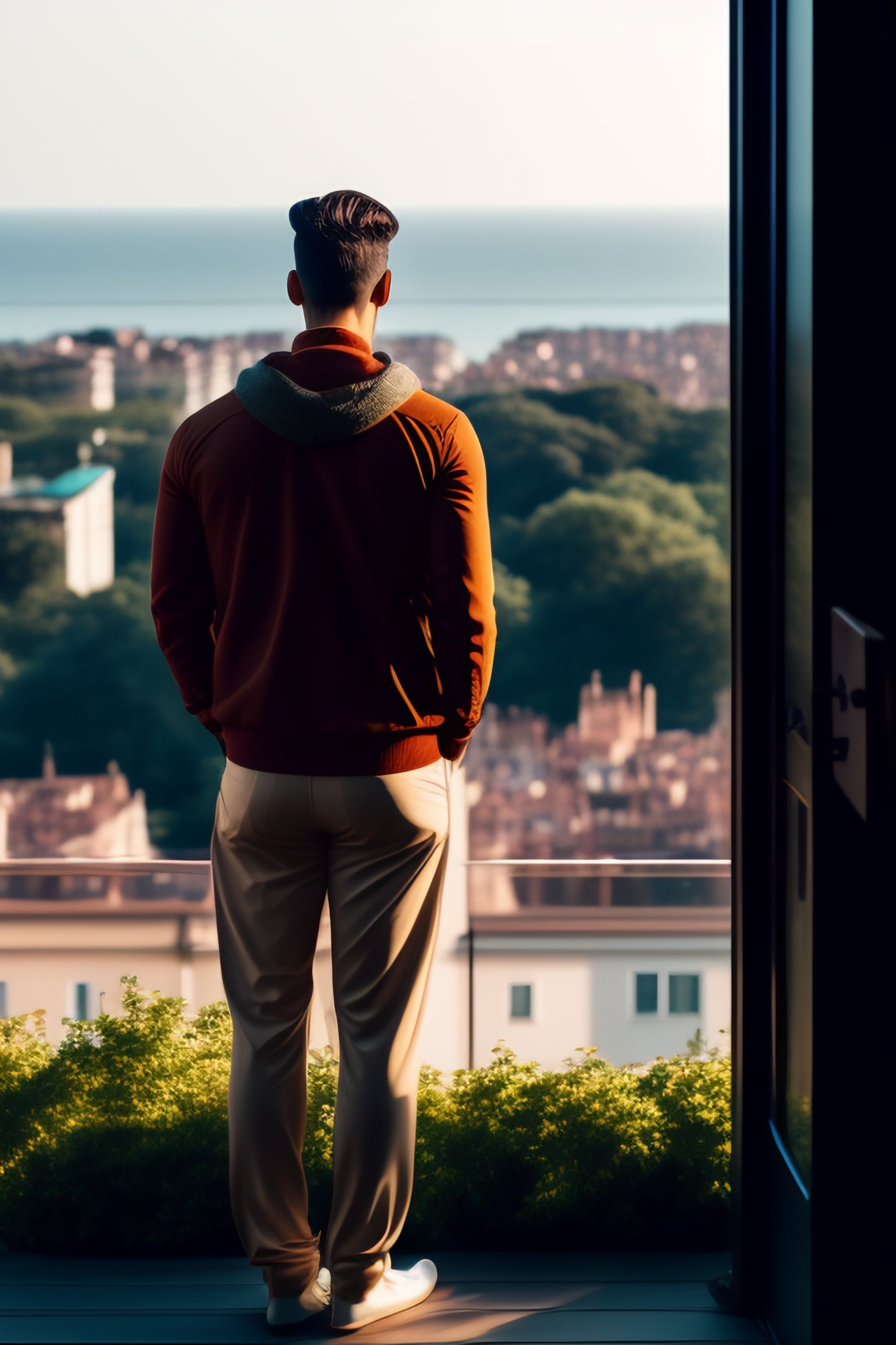 Lexica - Man watching view from terrace