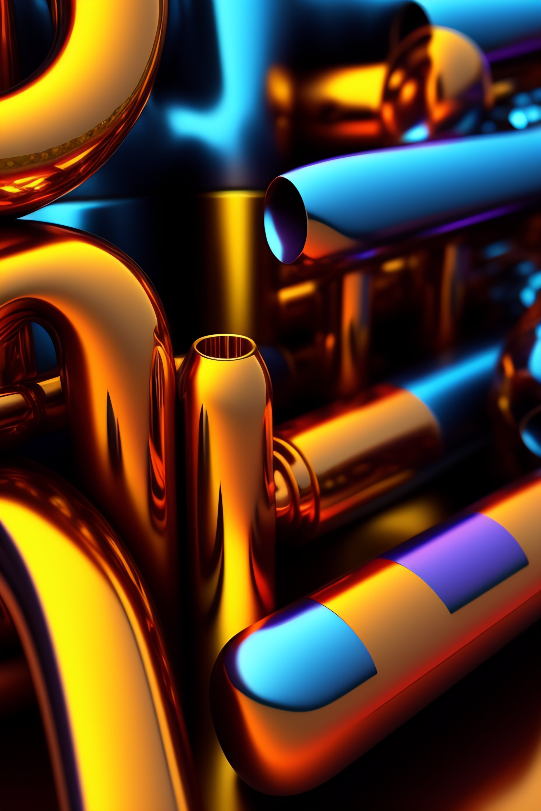 Lexica - An abstract 3d image of colorful pipes