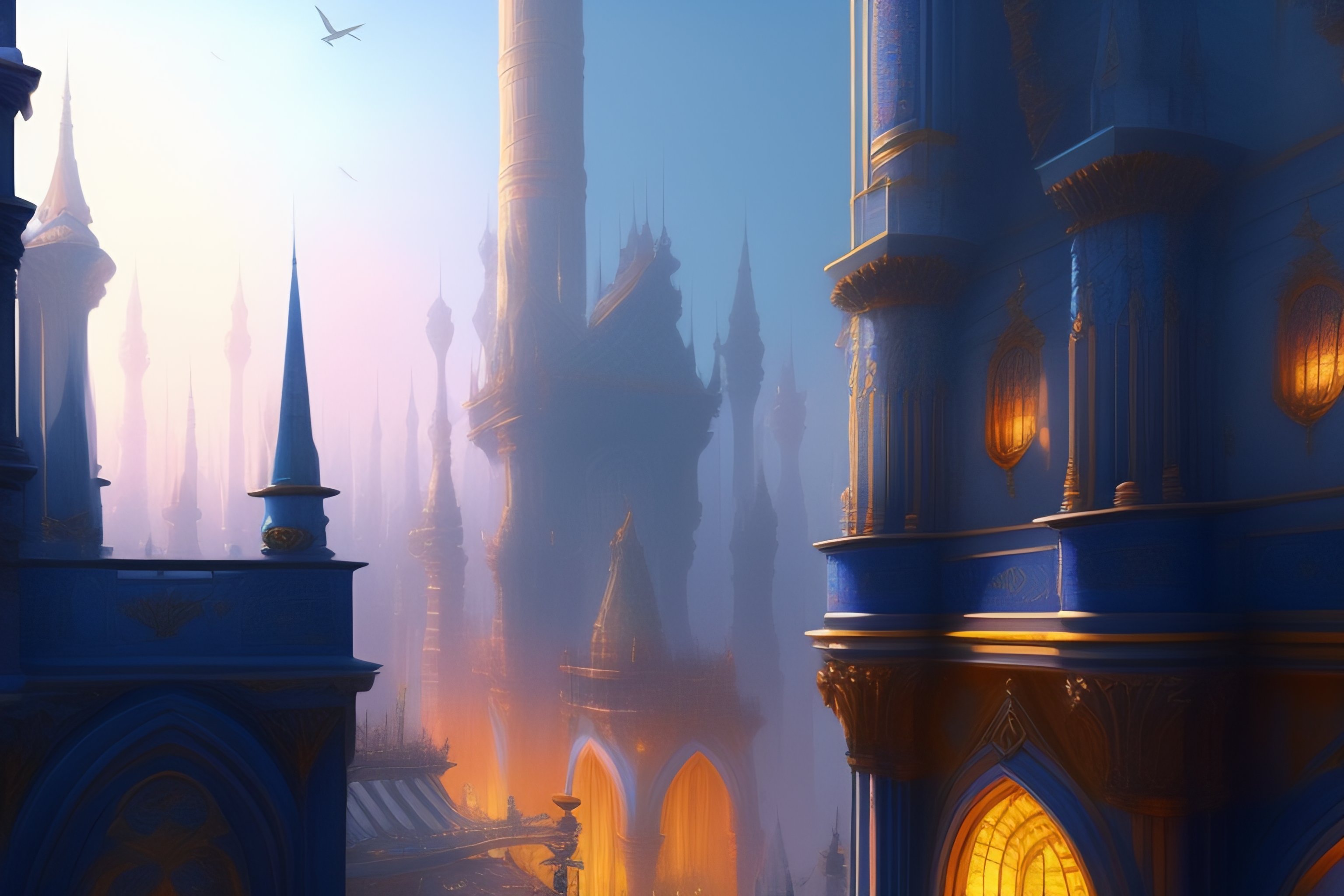 Lexica - Fantasy cityscape, aerial view, game art, concept art ...