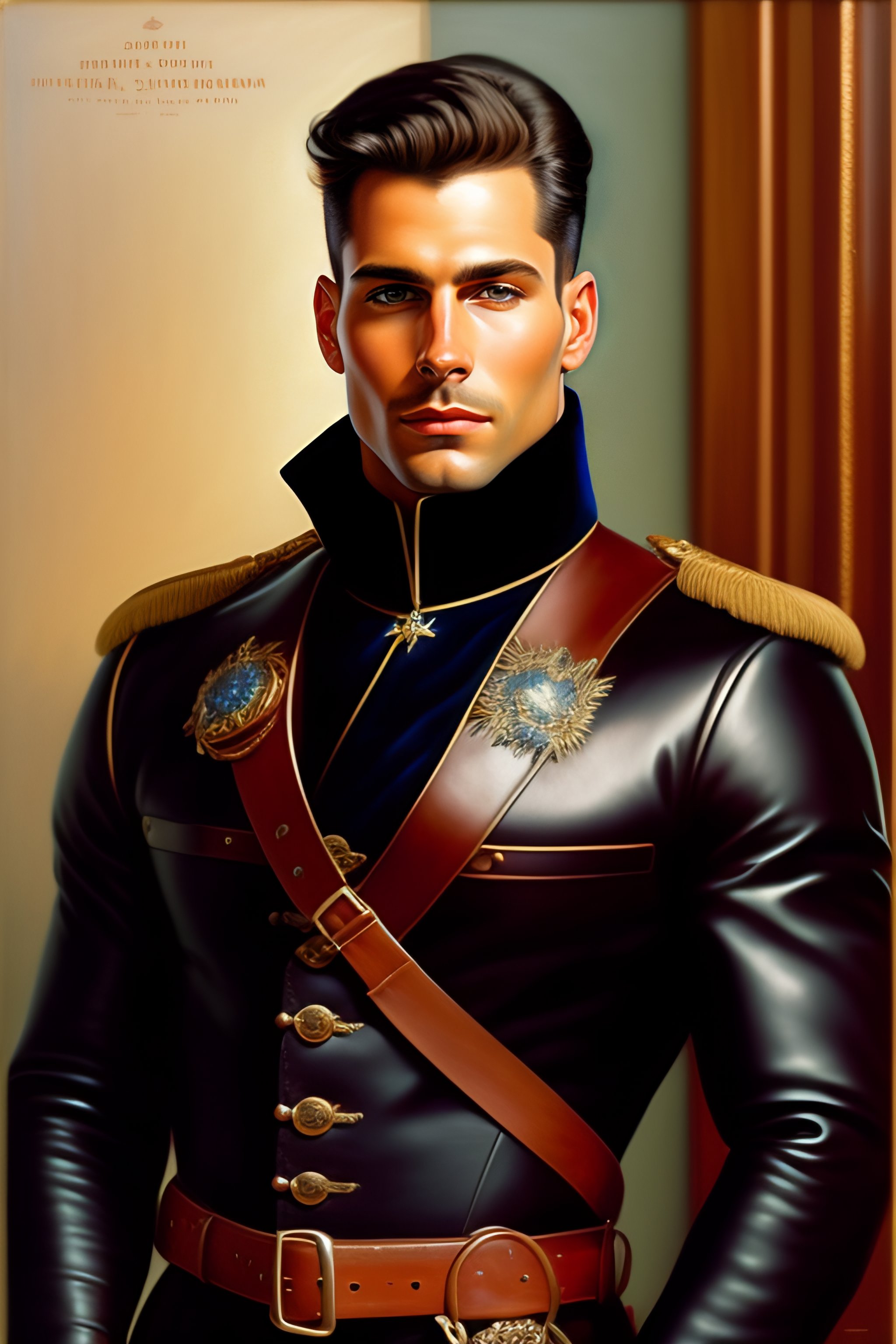 Lexica - A highly detailed color oil portrait painting of a handsome ...