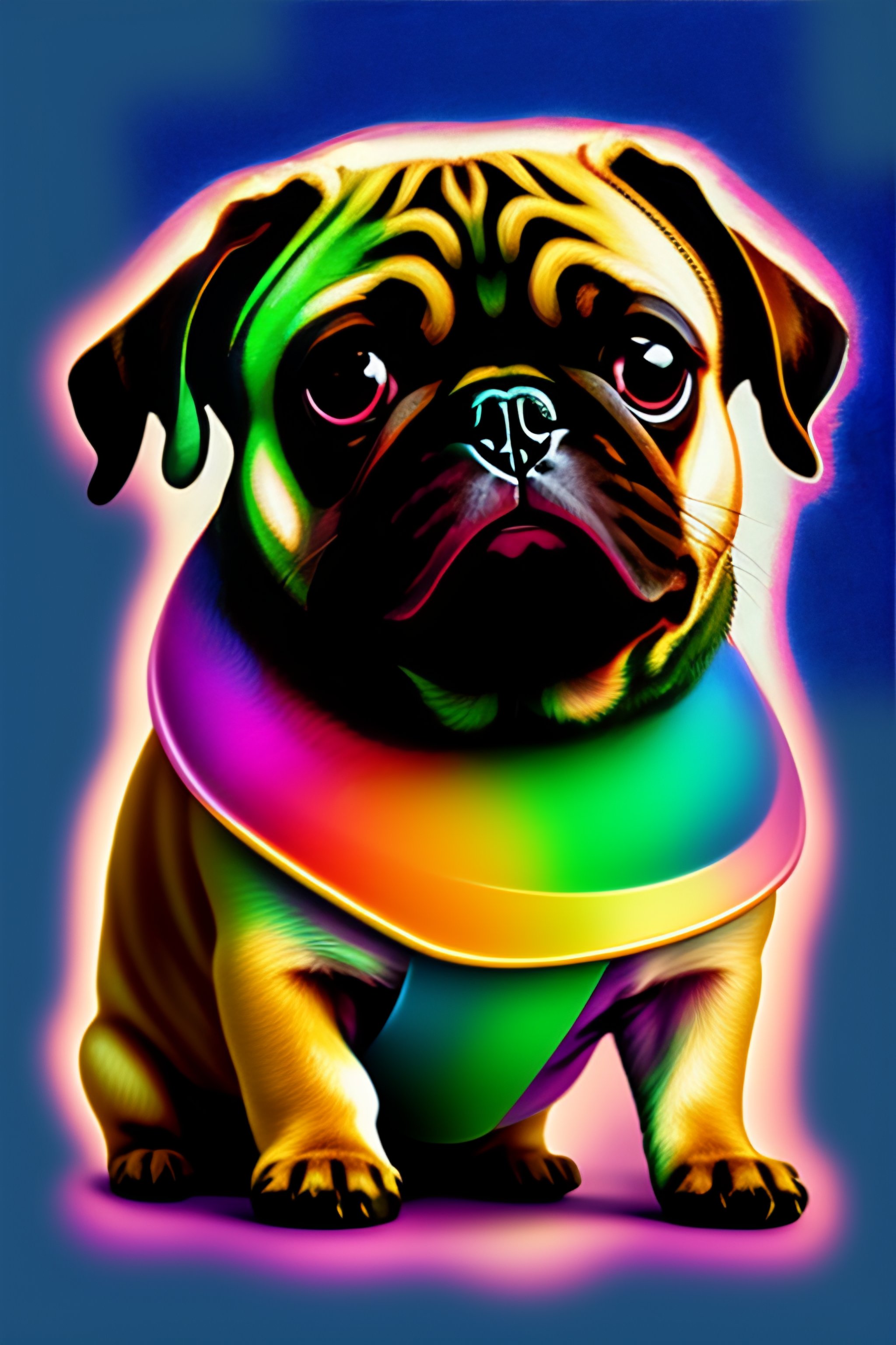 Lexica - Colourful t-shirt of a cute pug playing Dungeon n Dragons, cartoon