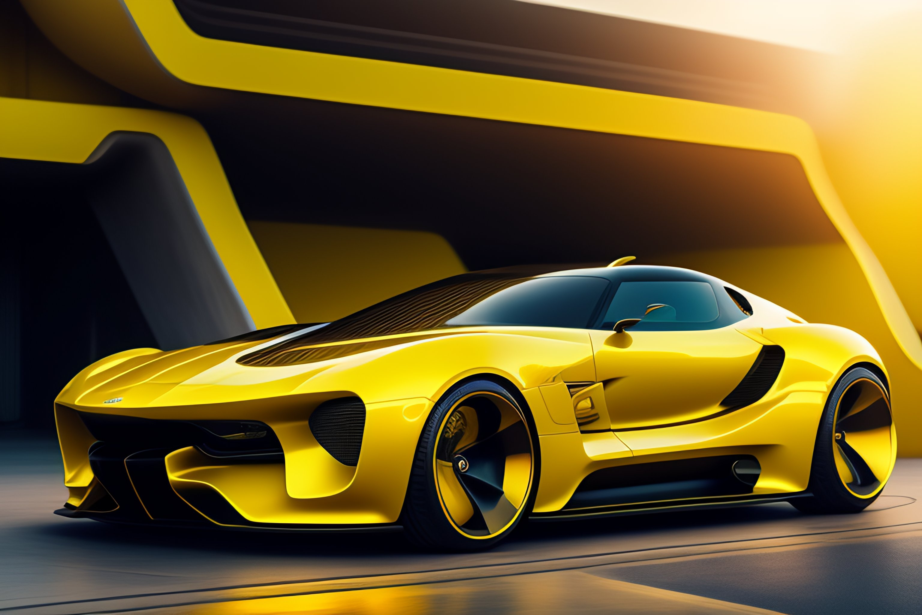 Lexica - Neo - futuristic yellow car, cybernetics, neo - futuristic ...