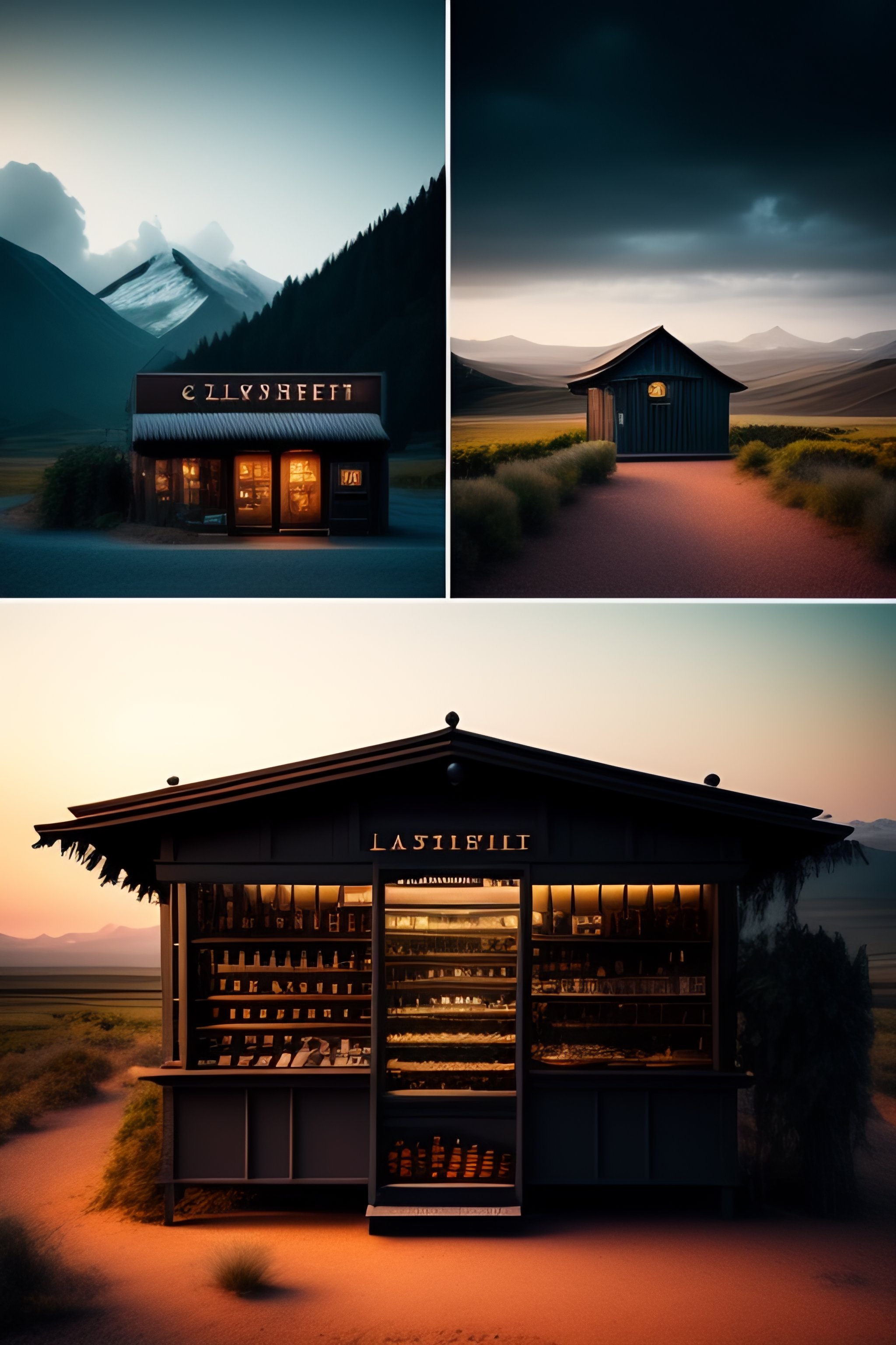 Lexica - Amazing cafe shop lost in the middle of nowhere mysterious ...