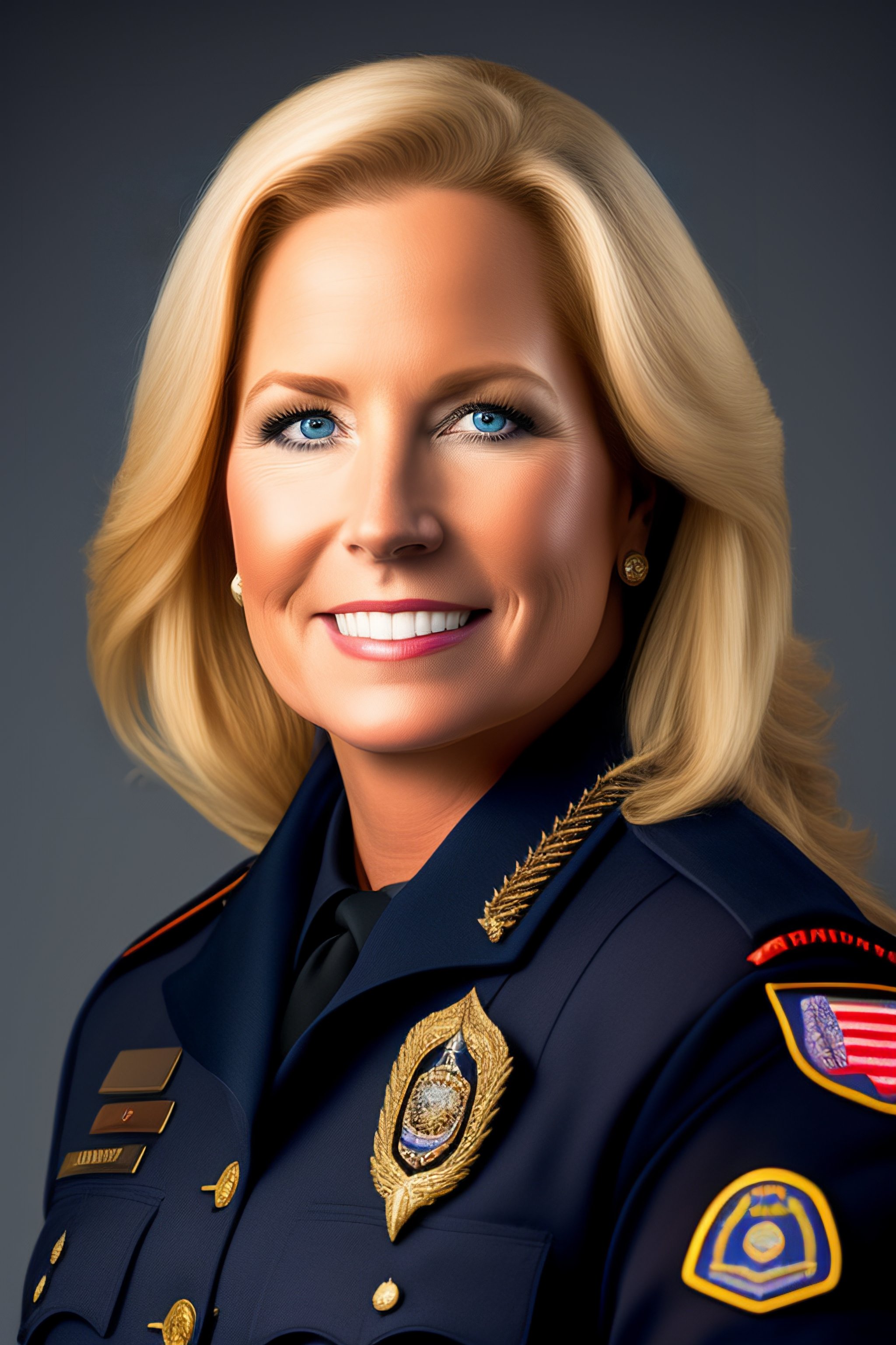 Lexica - Liz Cheney as a female police officer, realistic detailed ...