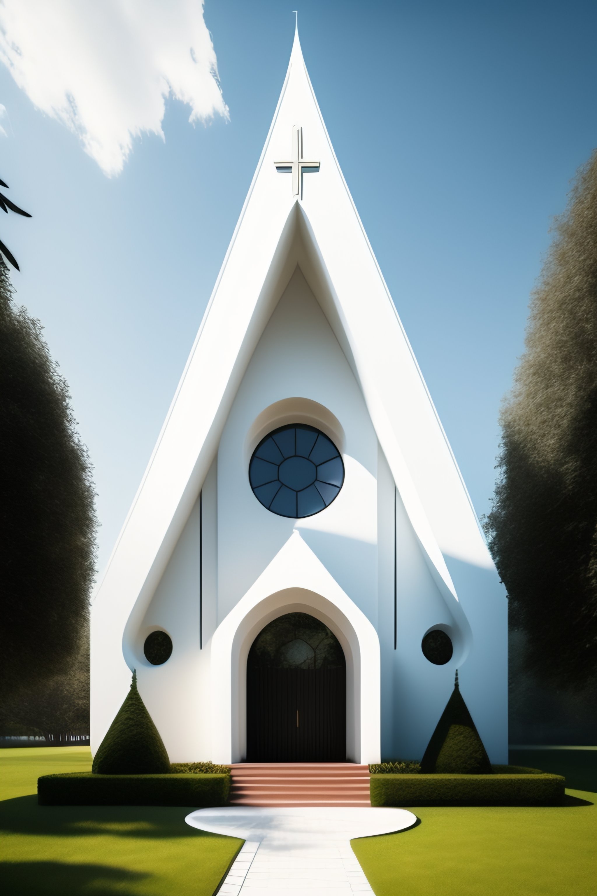 Lexica - Innovative arcitectural design of a white church in ...