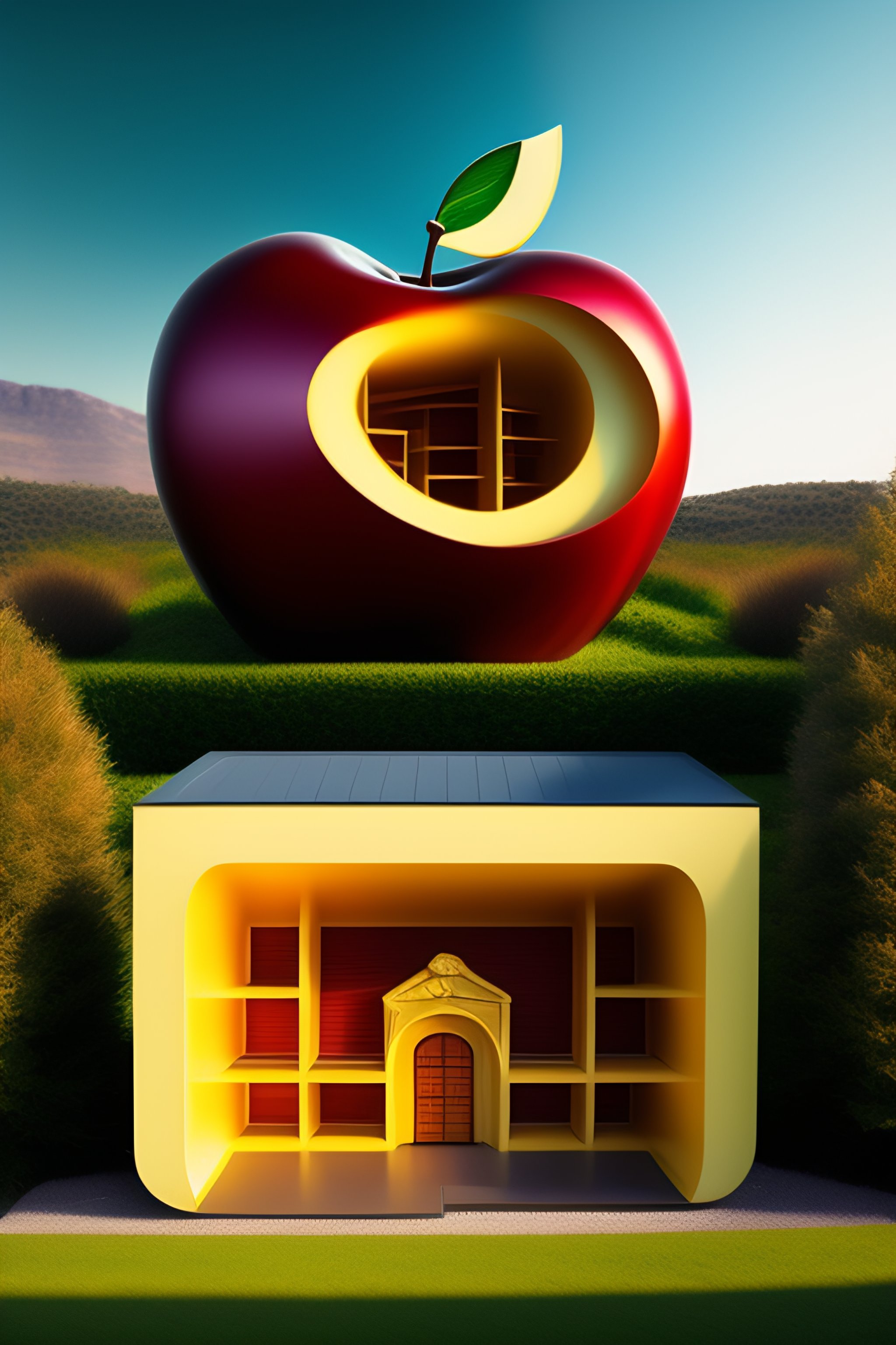 Lexica - Buildings in the shape of apples