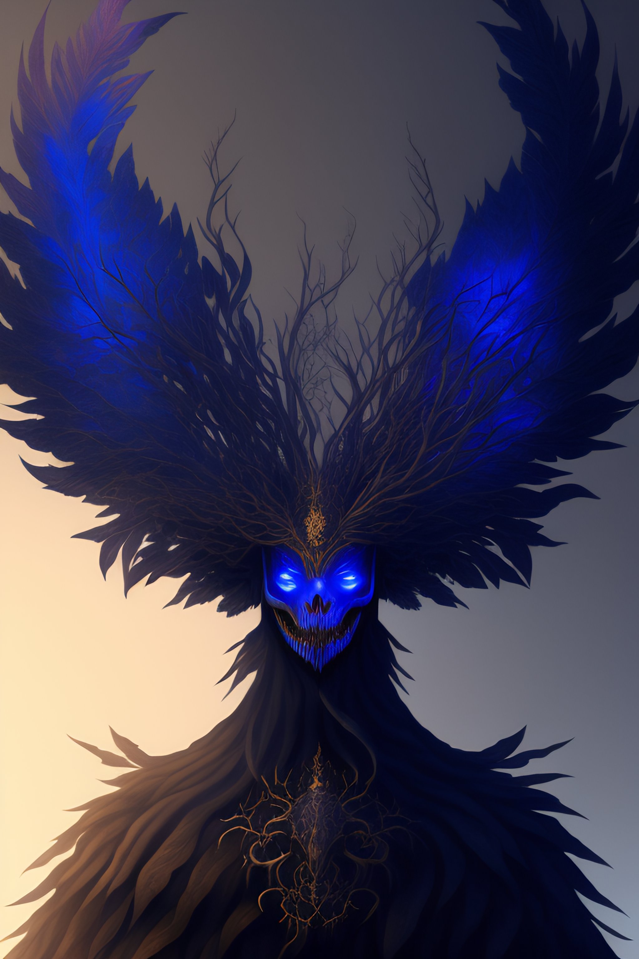 Lexica - Fullbody creature concept bony demon of pride looks like a ...