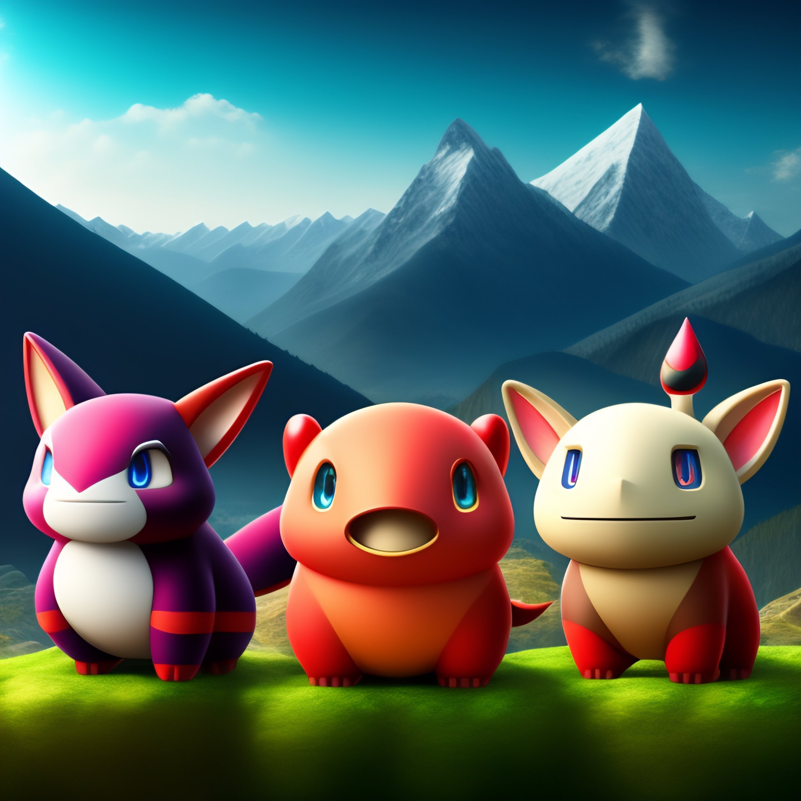 Lexica - Pokemon in the mountain photo, 4k hd photo, sharp photo ...