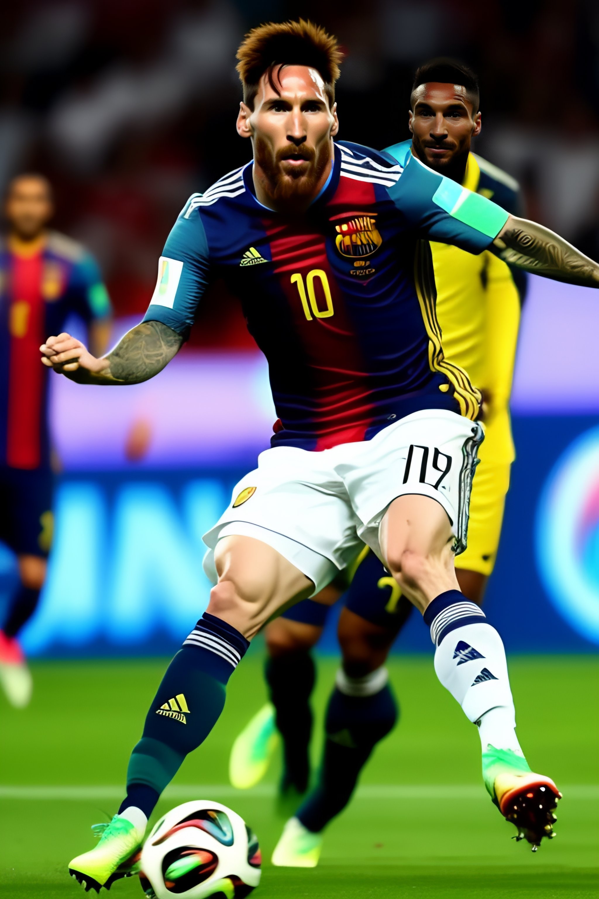 Lexica - Lionel Messi lifting up the fifa world cup