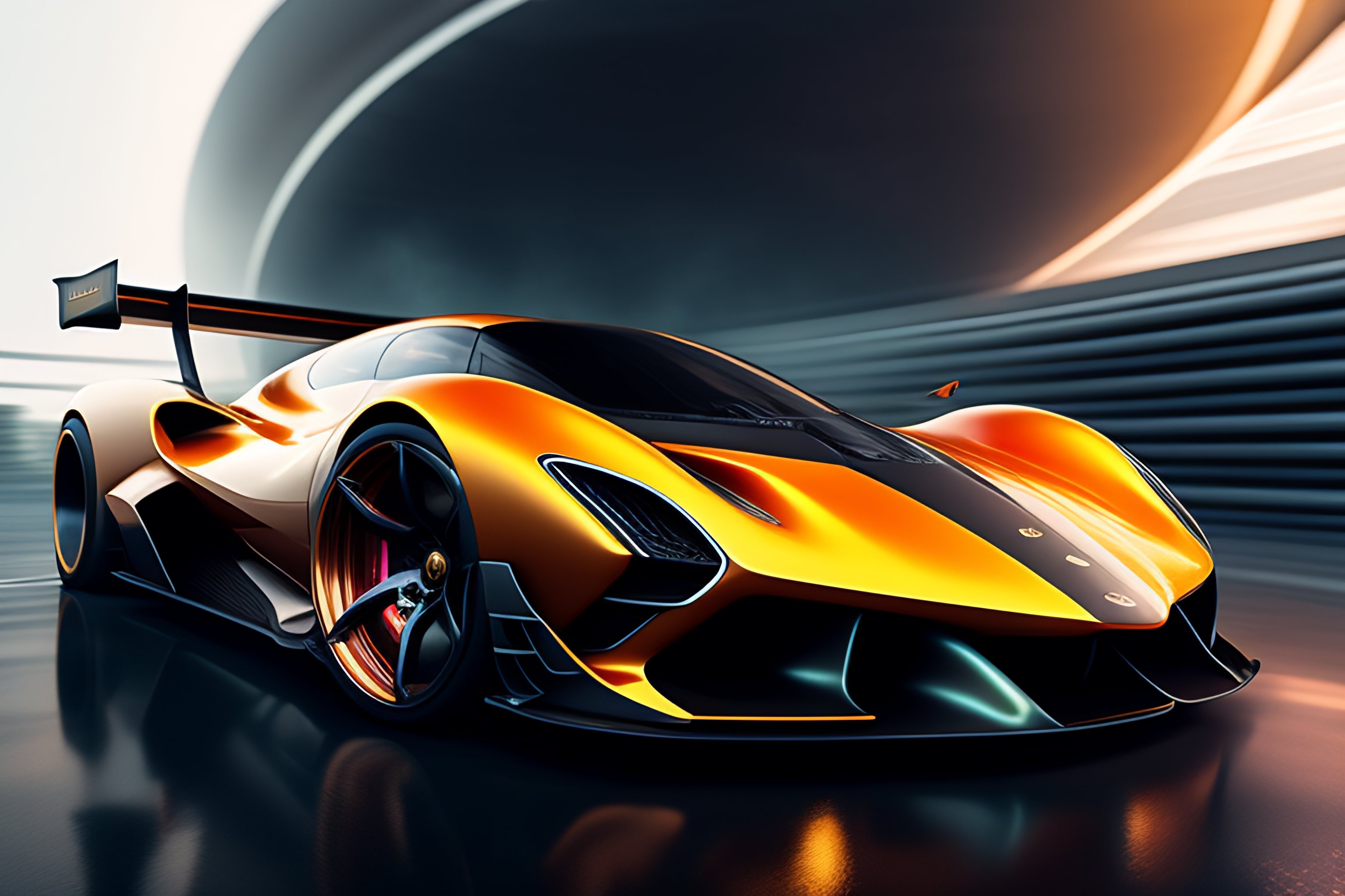 Lexica - Hypercars cyberpunk, muted colors ,swirling color smokes,legend