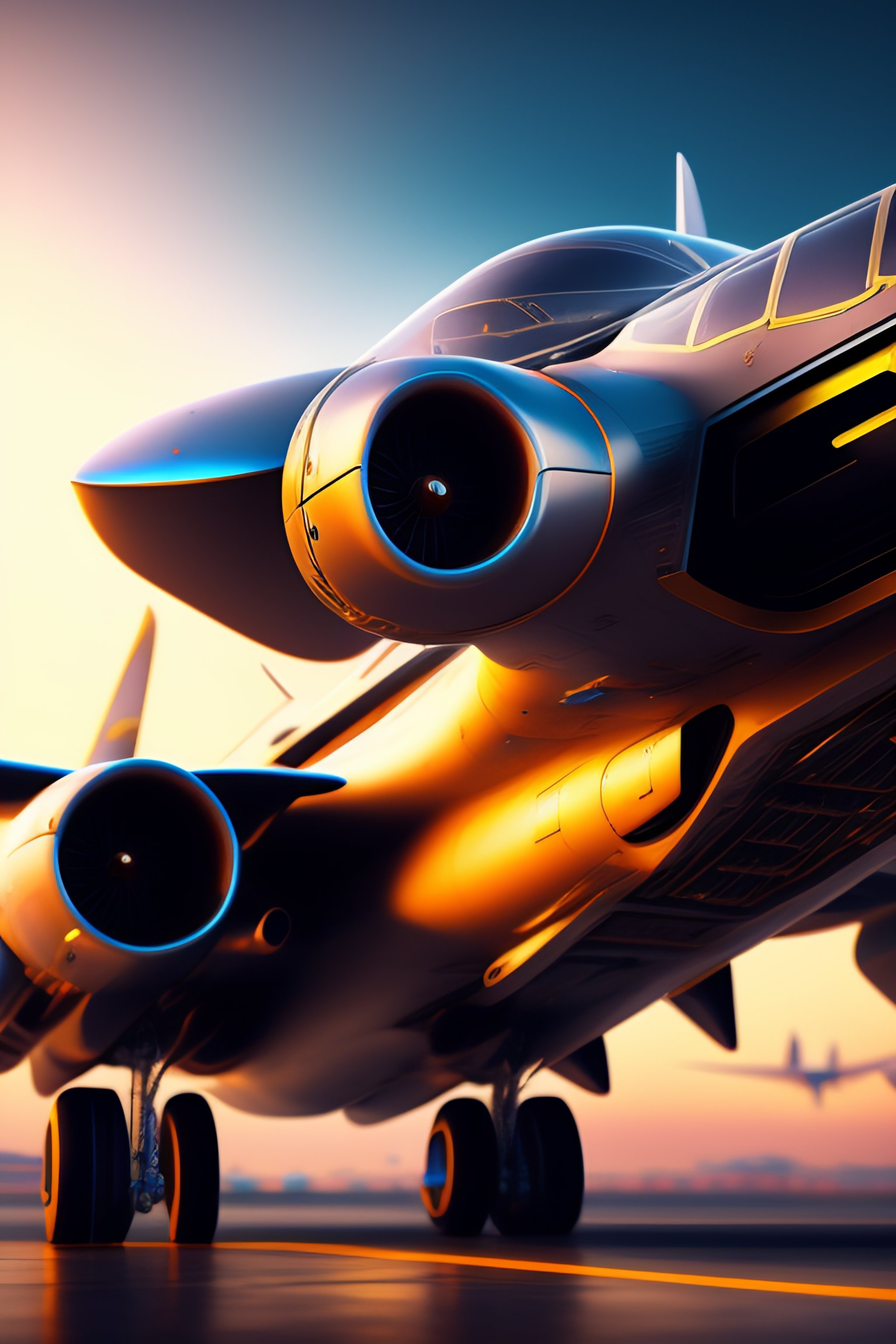 Lexica - Cyberpunk alien concept inspired jet plane, futuristic look ...