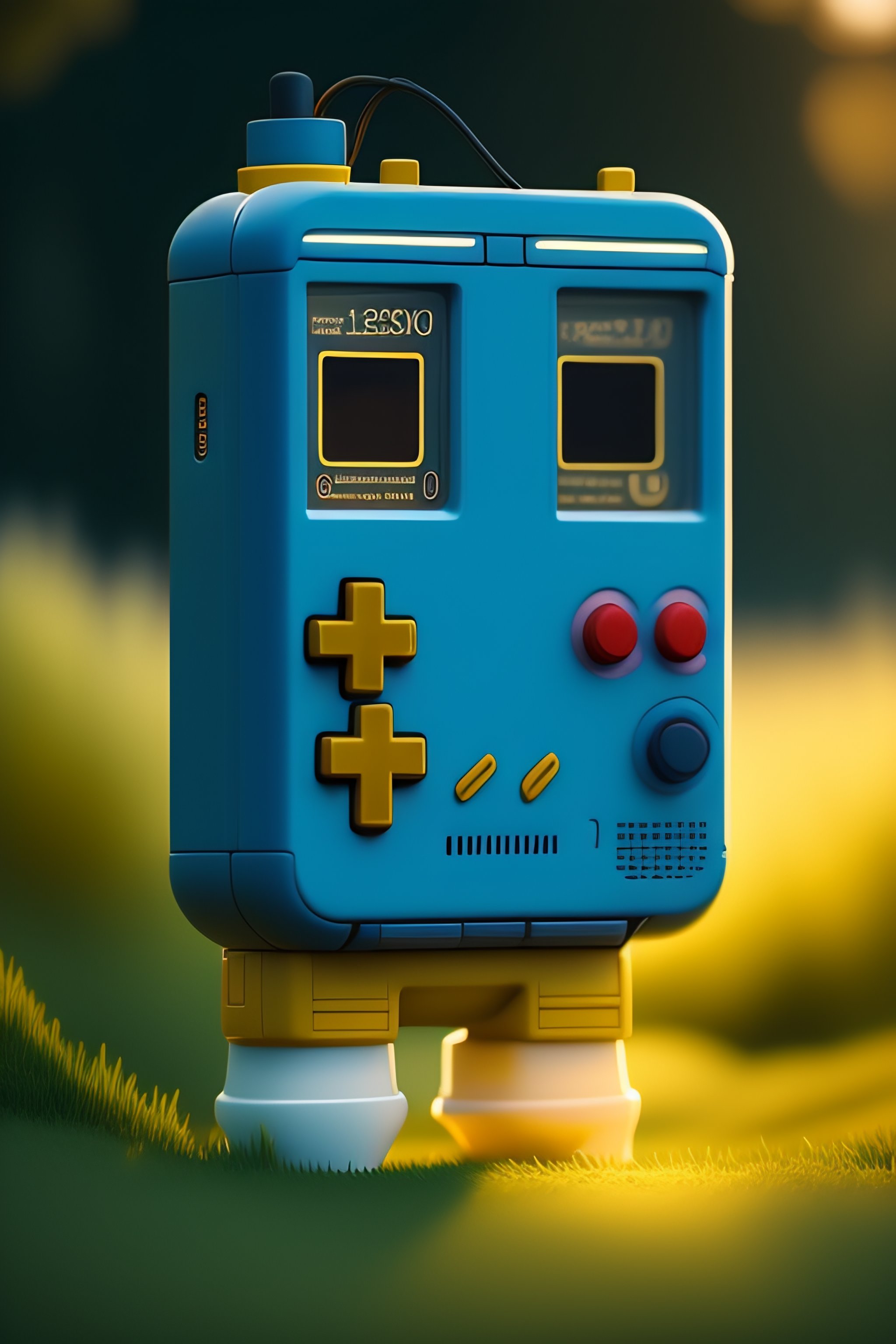 Lexica - A realistic image of an anthropomorphic gameboy, BMO adventure ...