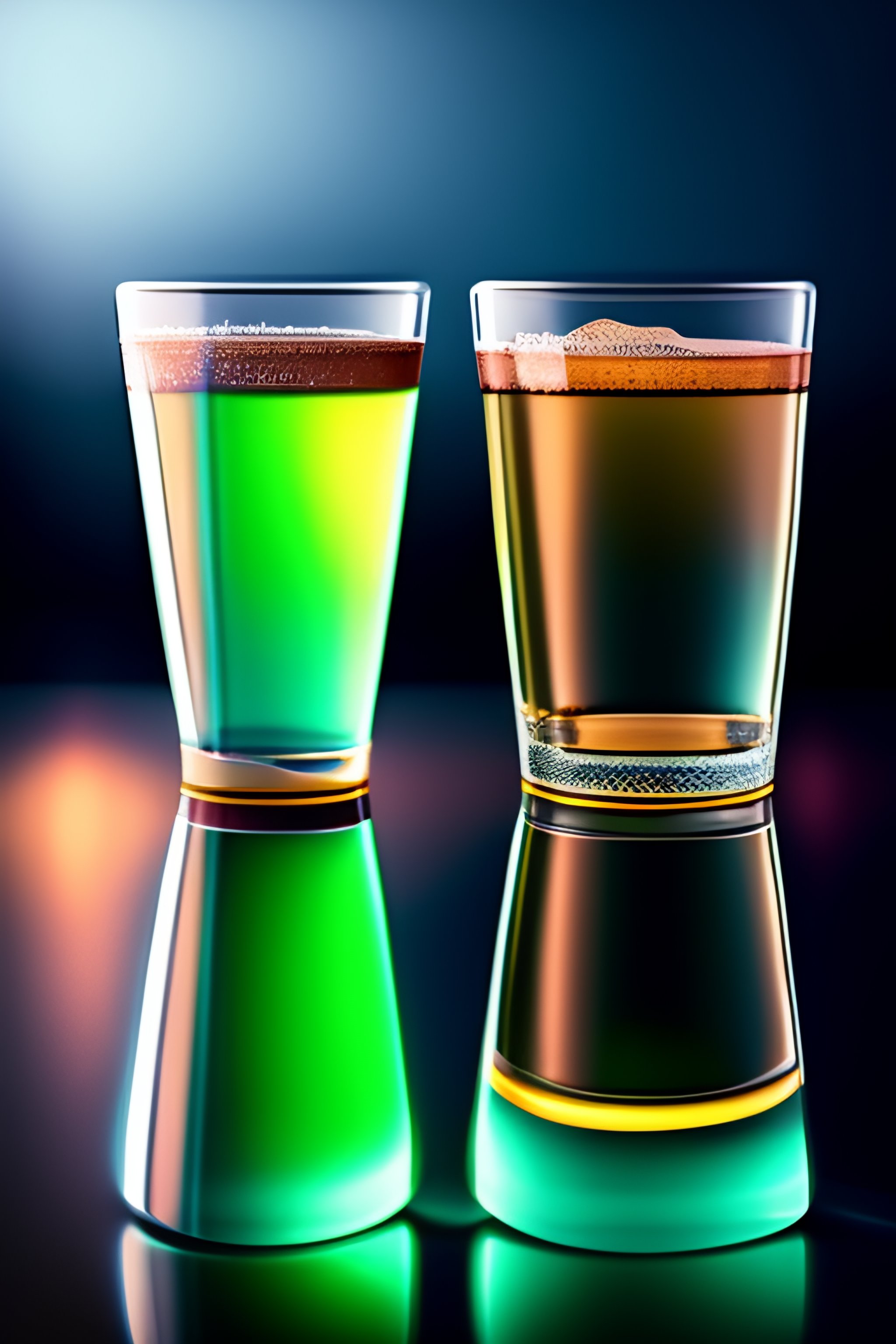 Lexica - Professional photo of two cups of water, hard rim lighting ...