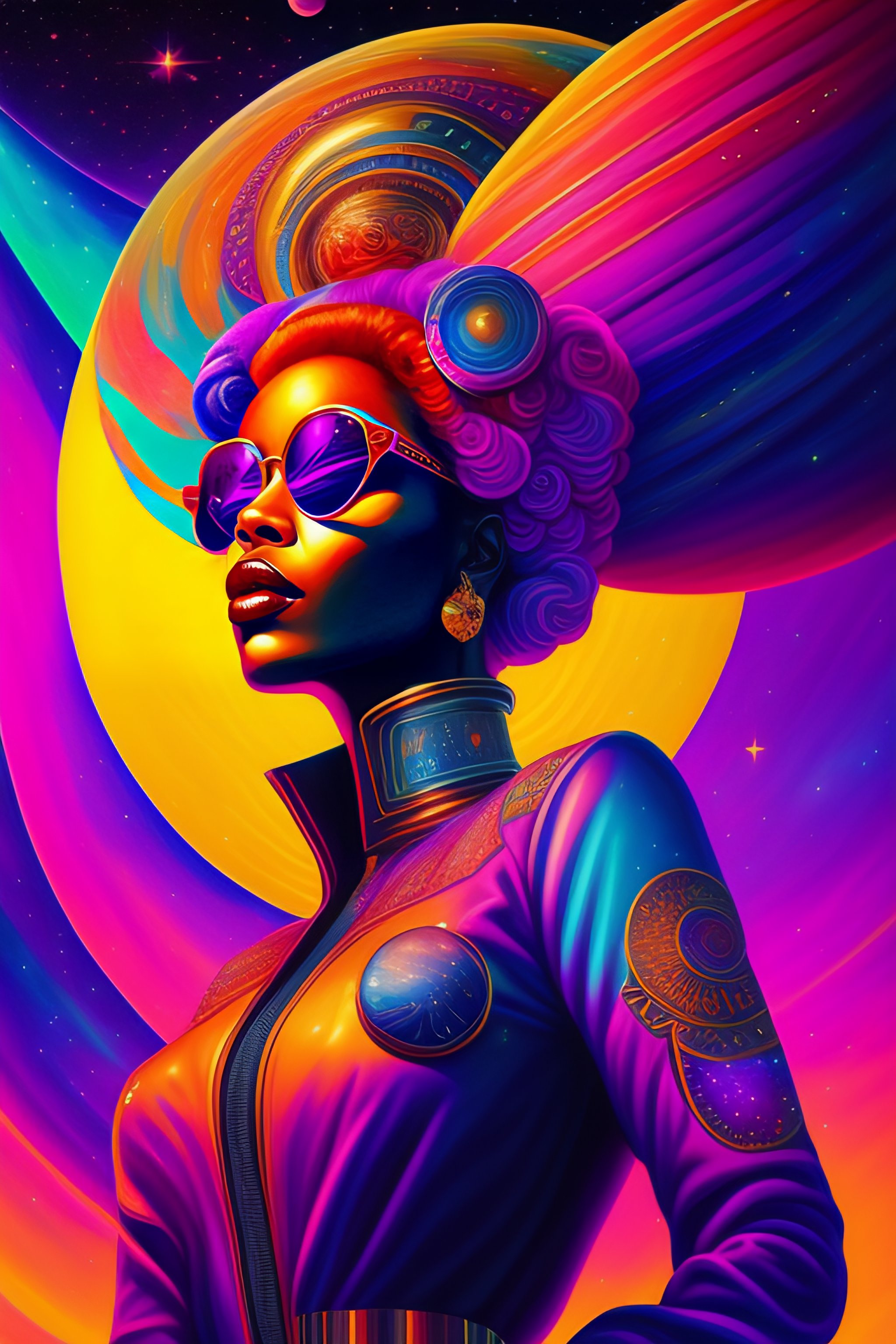 Lexica - 1. "Galactic Queen" - a vibrant and detailed painting of a ...