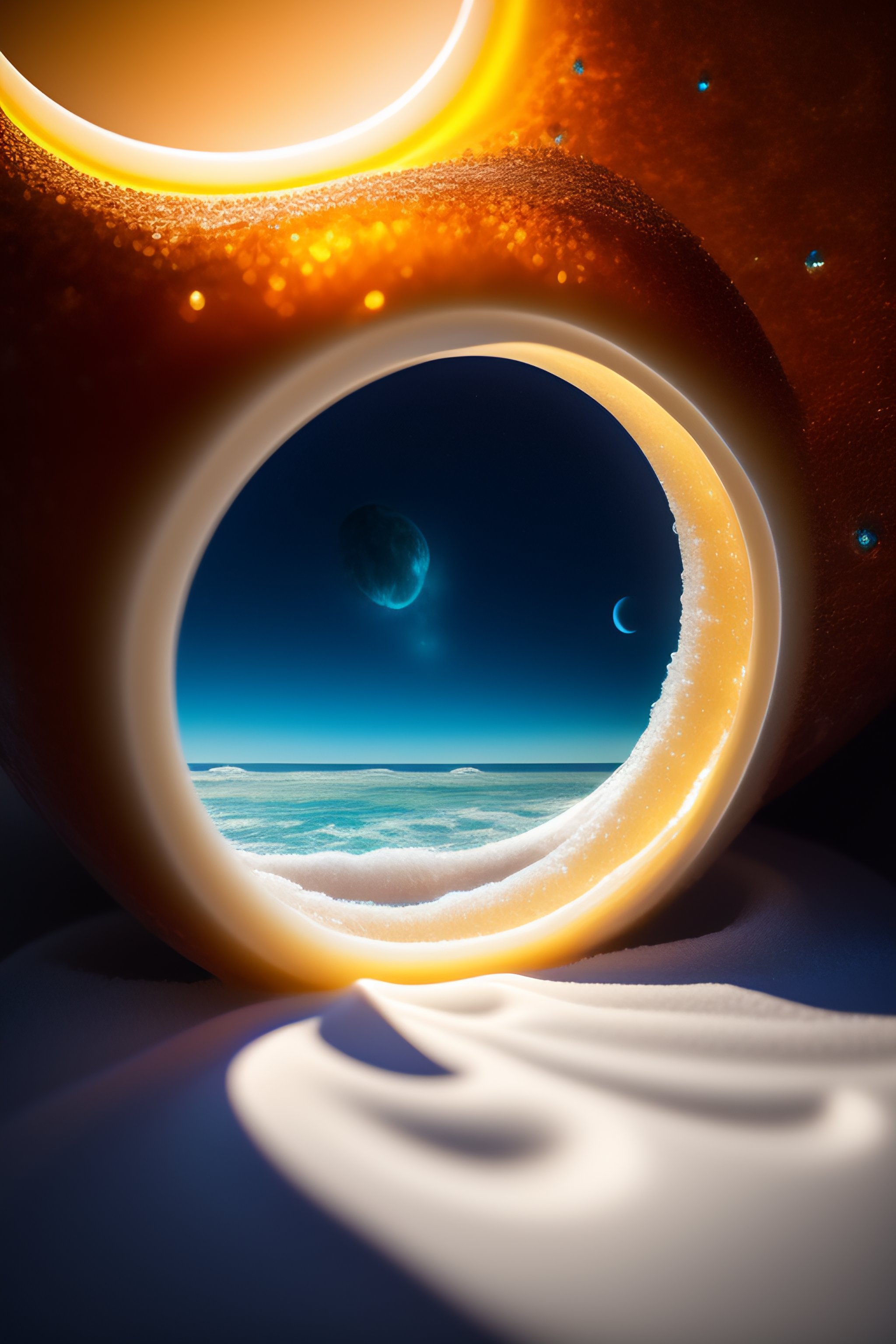 Lexica - A hyper realistic photo of the honey moon, dripping honey ...