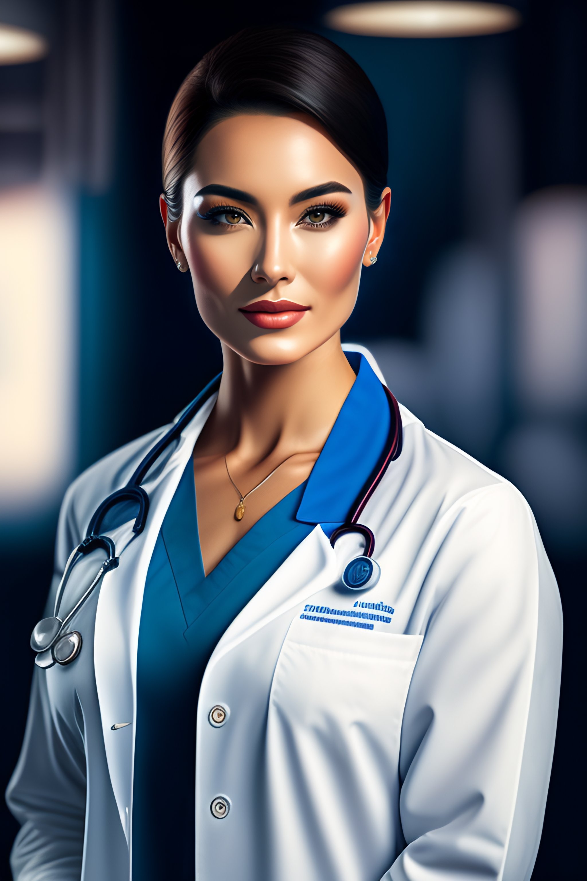 Lexica - Photo of a realistic gorgeous young doctor wearing a doctors ...