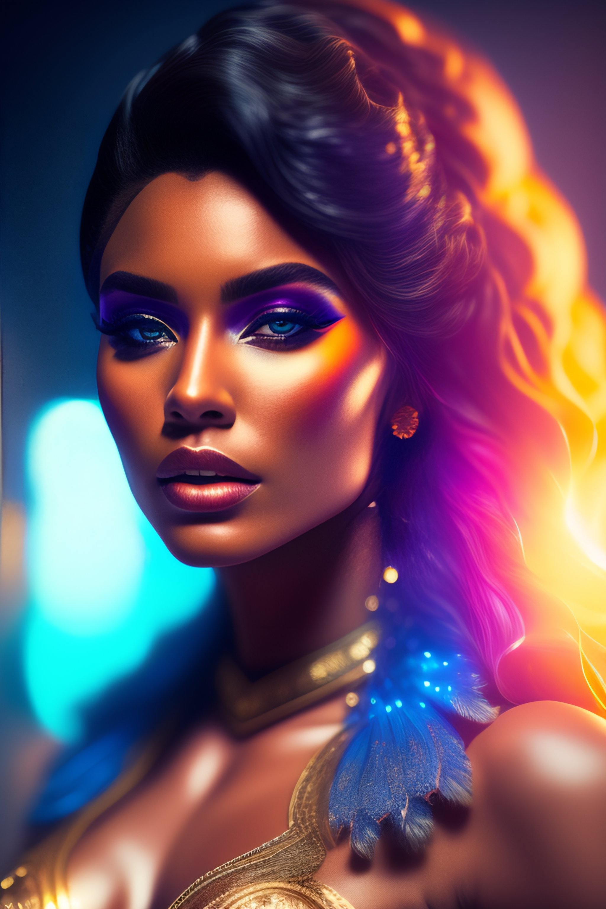 Lexica - Super goddess, tiny flowing clothing, sexy, full body ...