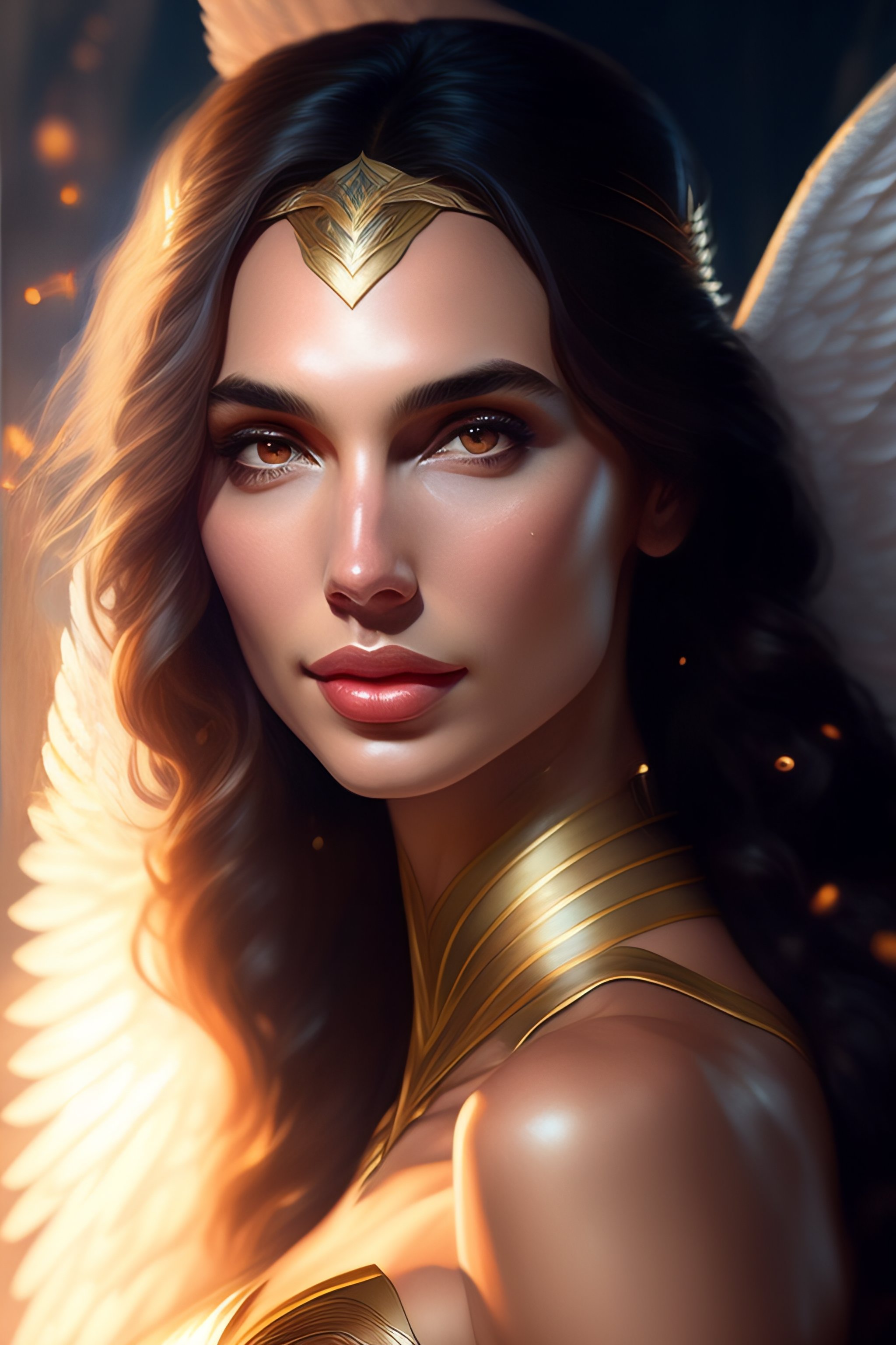 Lexica - Gal gadot as a Angel, fantasy magic, intricate, elegant, sharp ...
