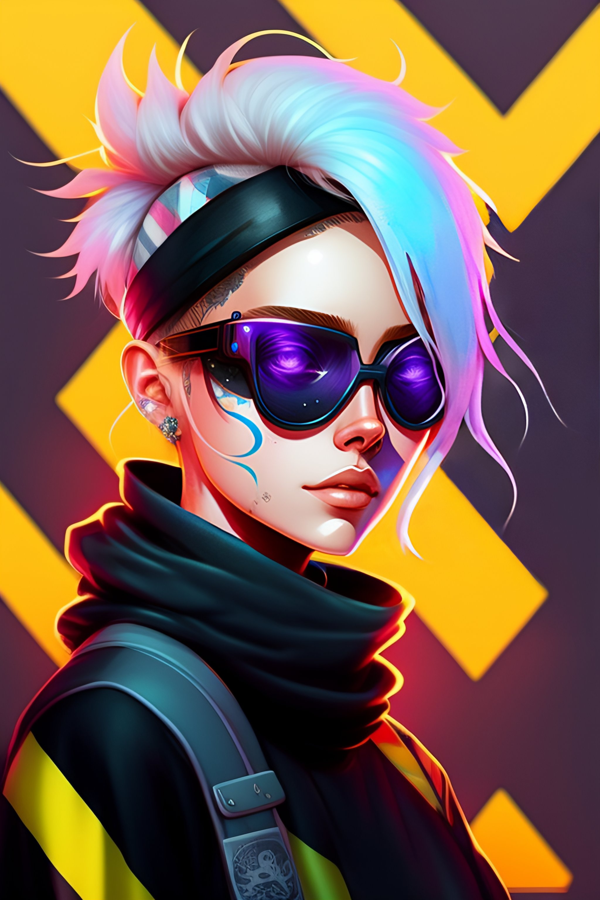 Lexica - Highly detailed portrait of a sewer emo punk lady student ...