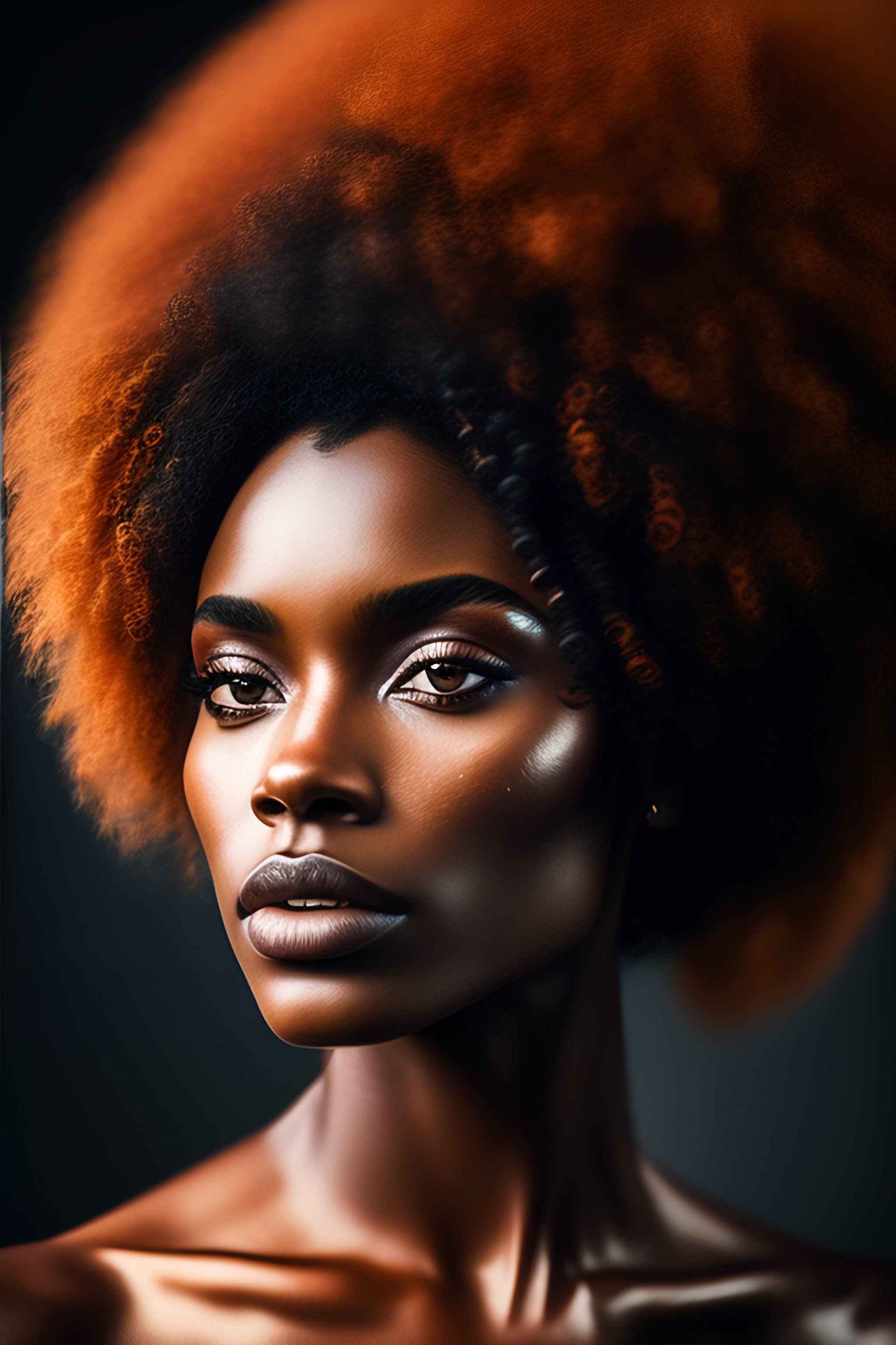 Lexica - A beautiful and mysterious melanated woman with an afro no ...
