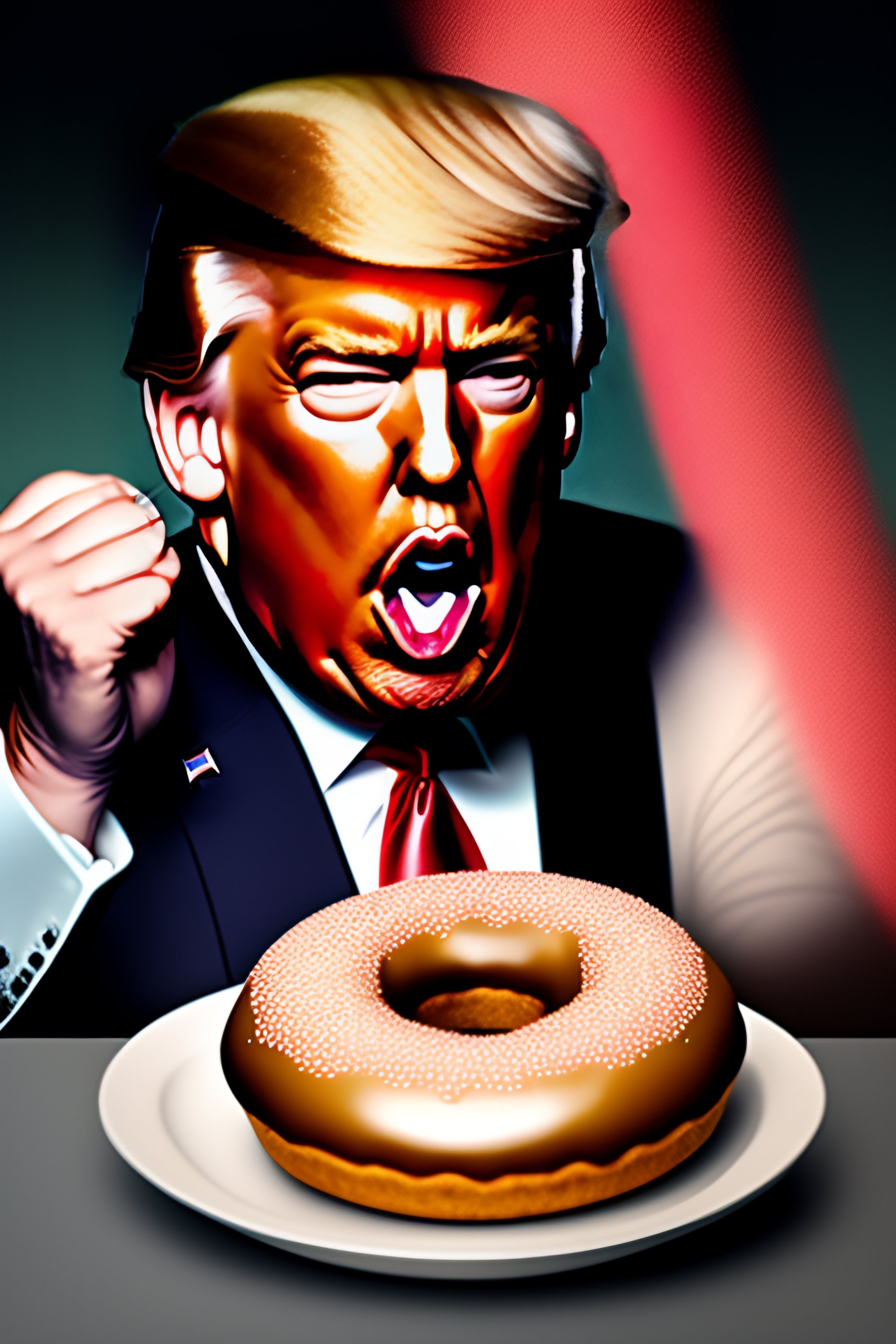 Lexica - Donald Trump eating a donut