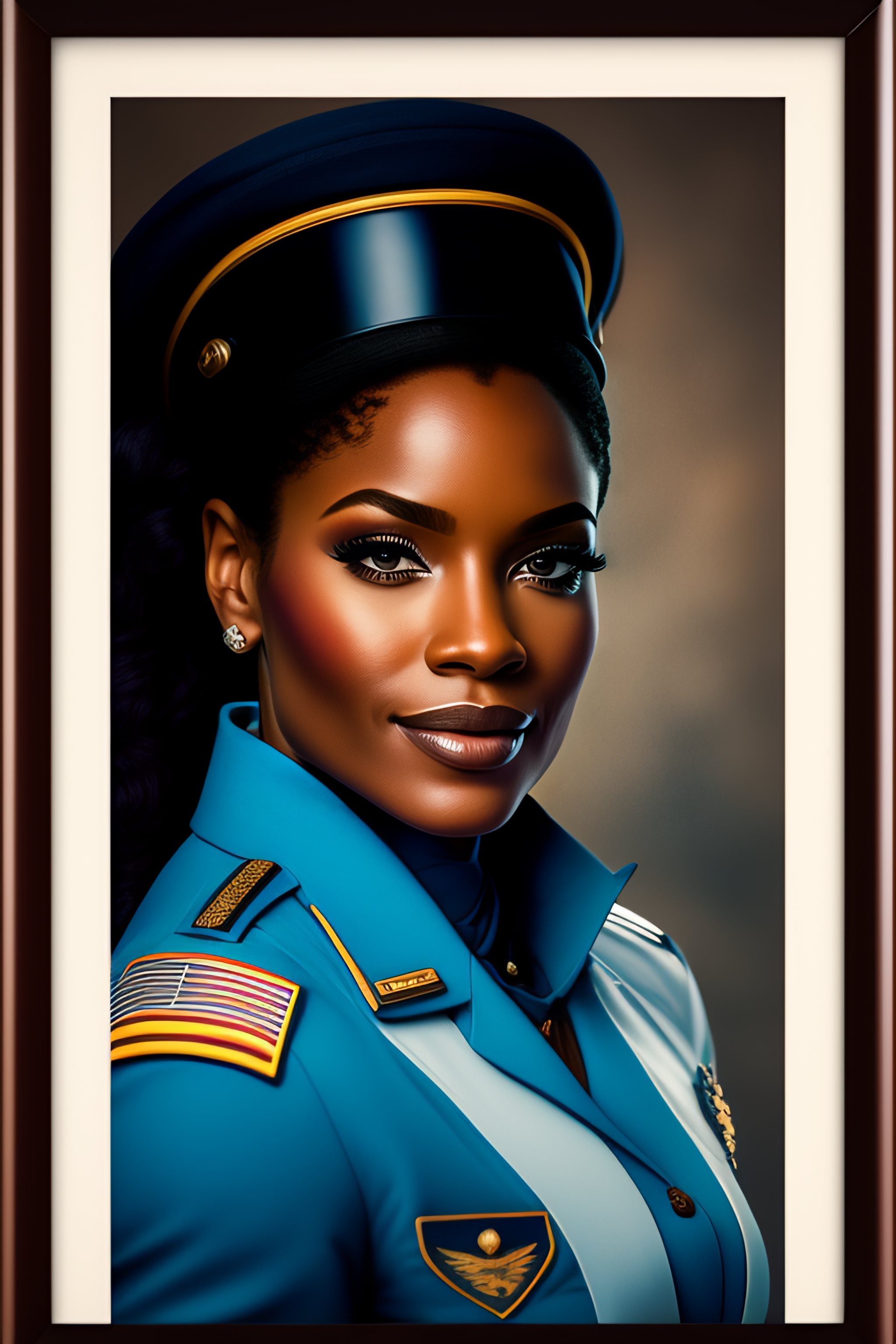 Lexica - Portrait of a beautiful young black airline pilot