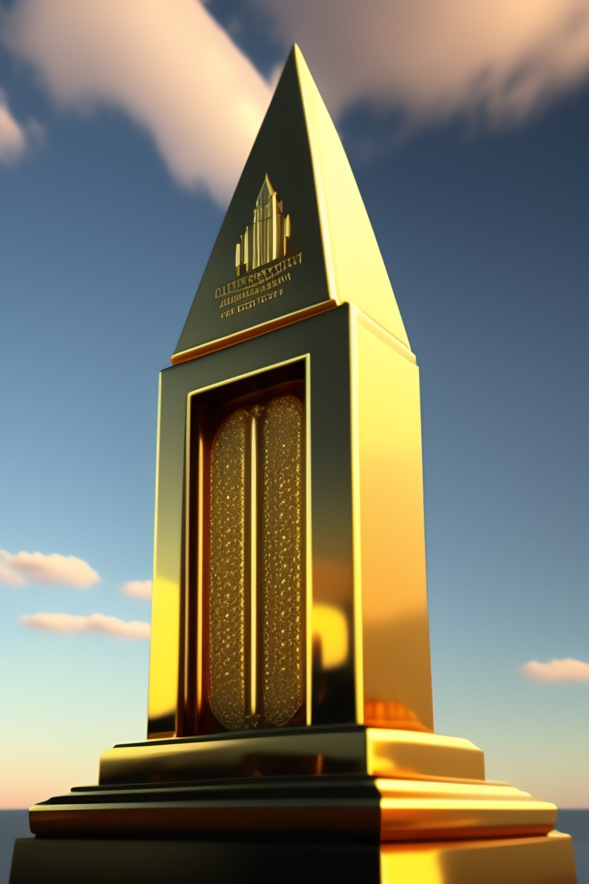Lexica - A golden gravestone looking skyscraper with the face of ...