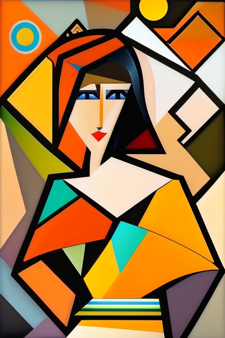 Lexica - A girl, cubism-naive,