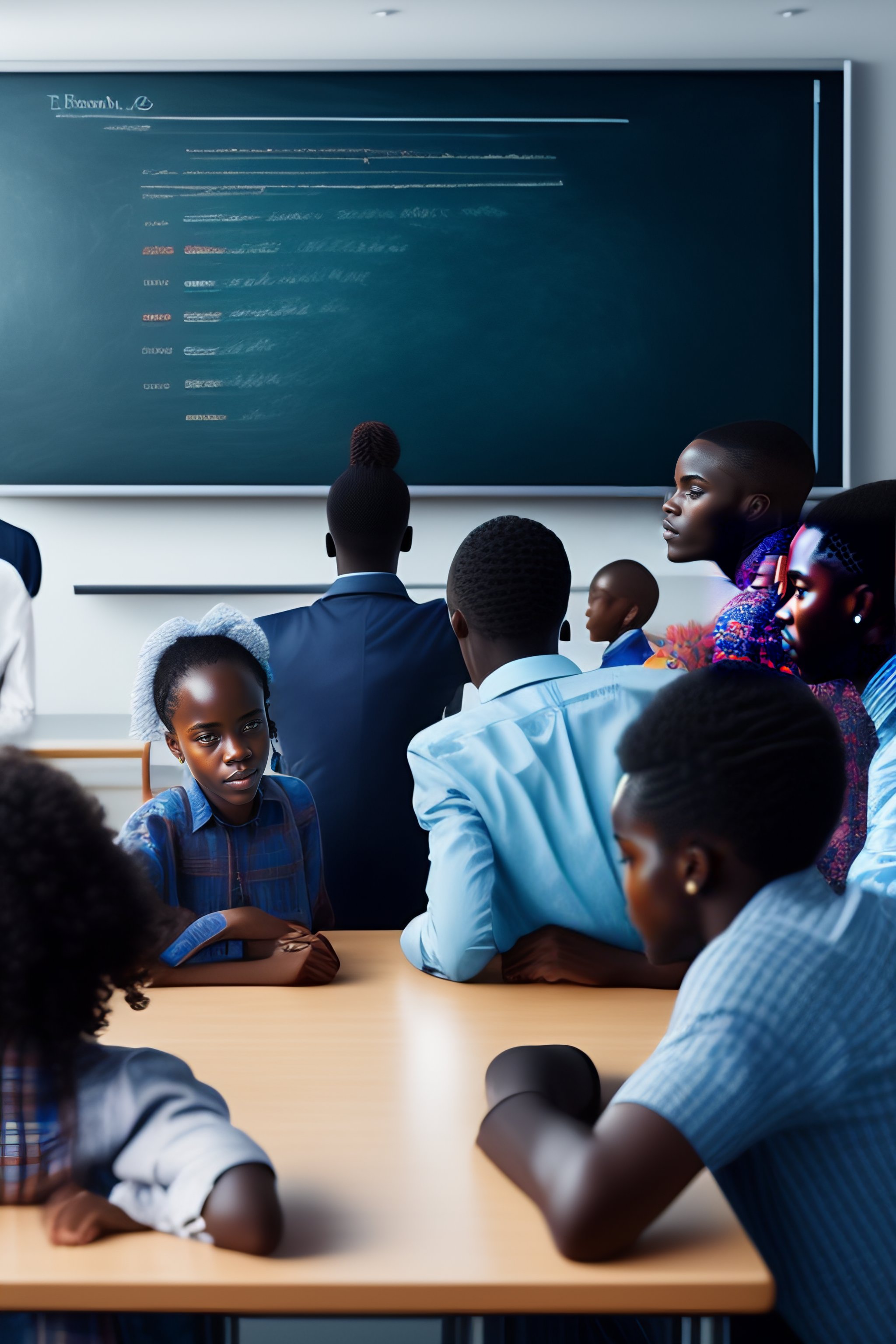 Lexica - 7 African computer science students in a classroom, 4 ladies ...