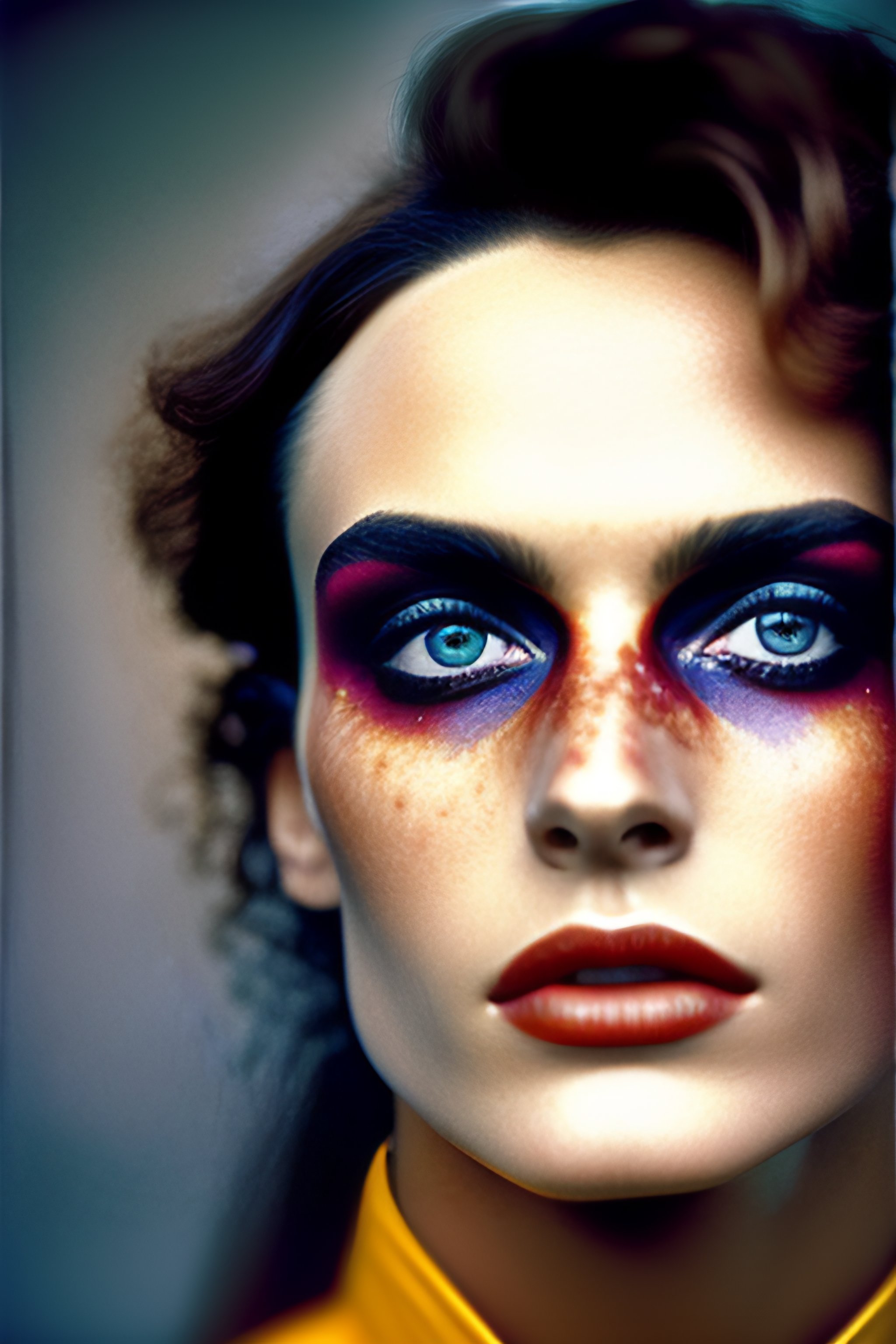 Lexica - (Retro noisy) Full shot color photo of ((candid)) white ((pale ...