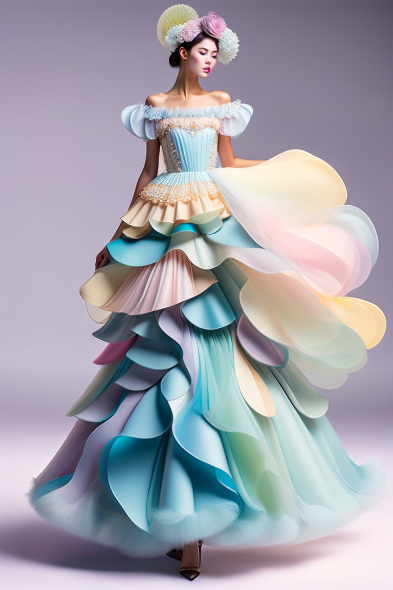 Lexica - Jellyfish inspired fasion, long frilly gown with ruffles and ...