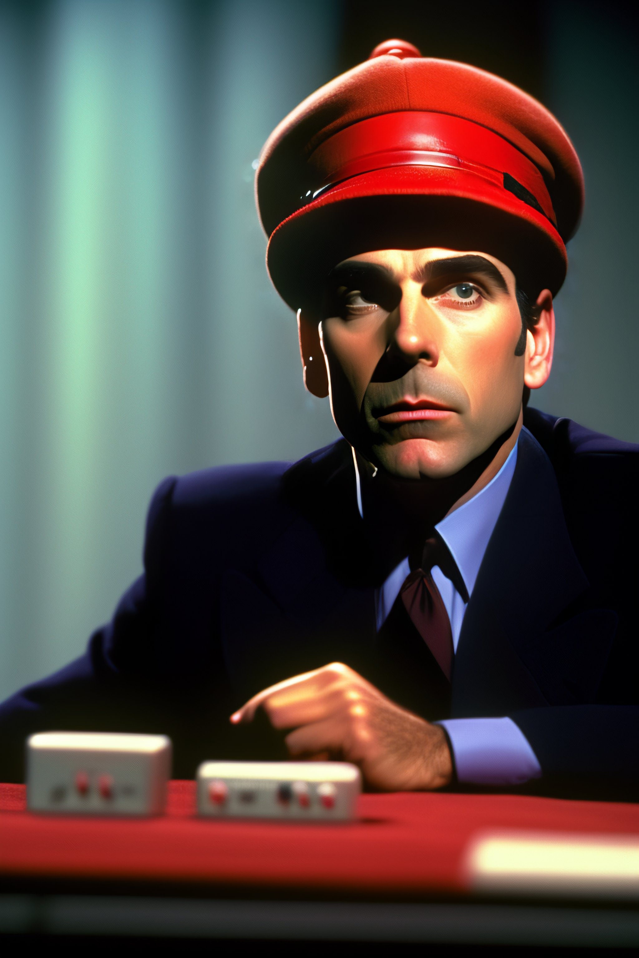 Lexica - Jim hanson puppet with wires coming out. in a blackbackground ...